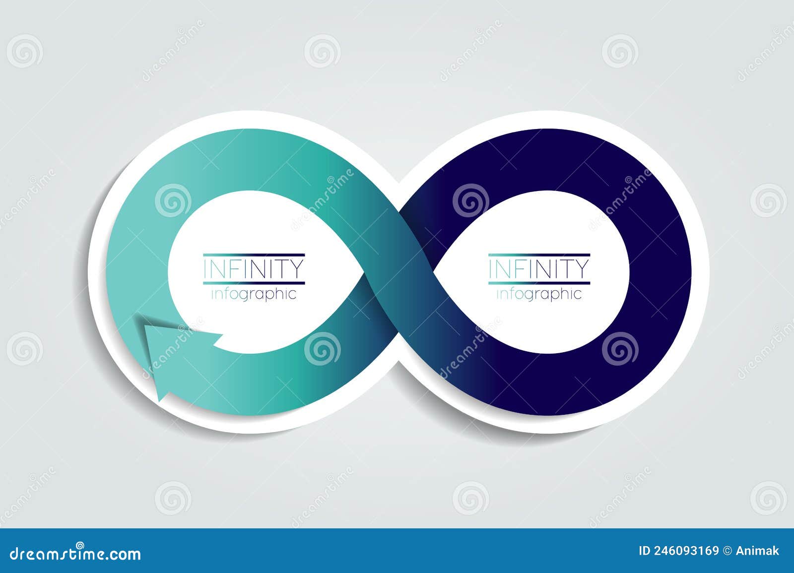 Infinity Arrow Infographic. 2 Step Options Template, Scheme, Diagram ...