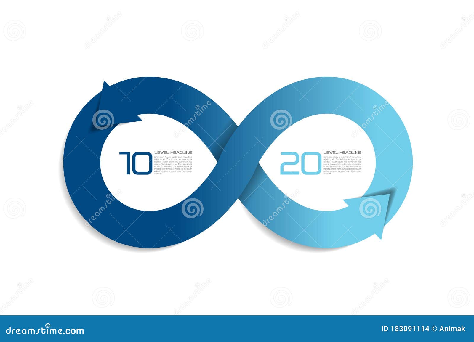 Infinity Arrows Infographic. 2 Step Options Template, Scheme, Diagram ...
