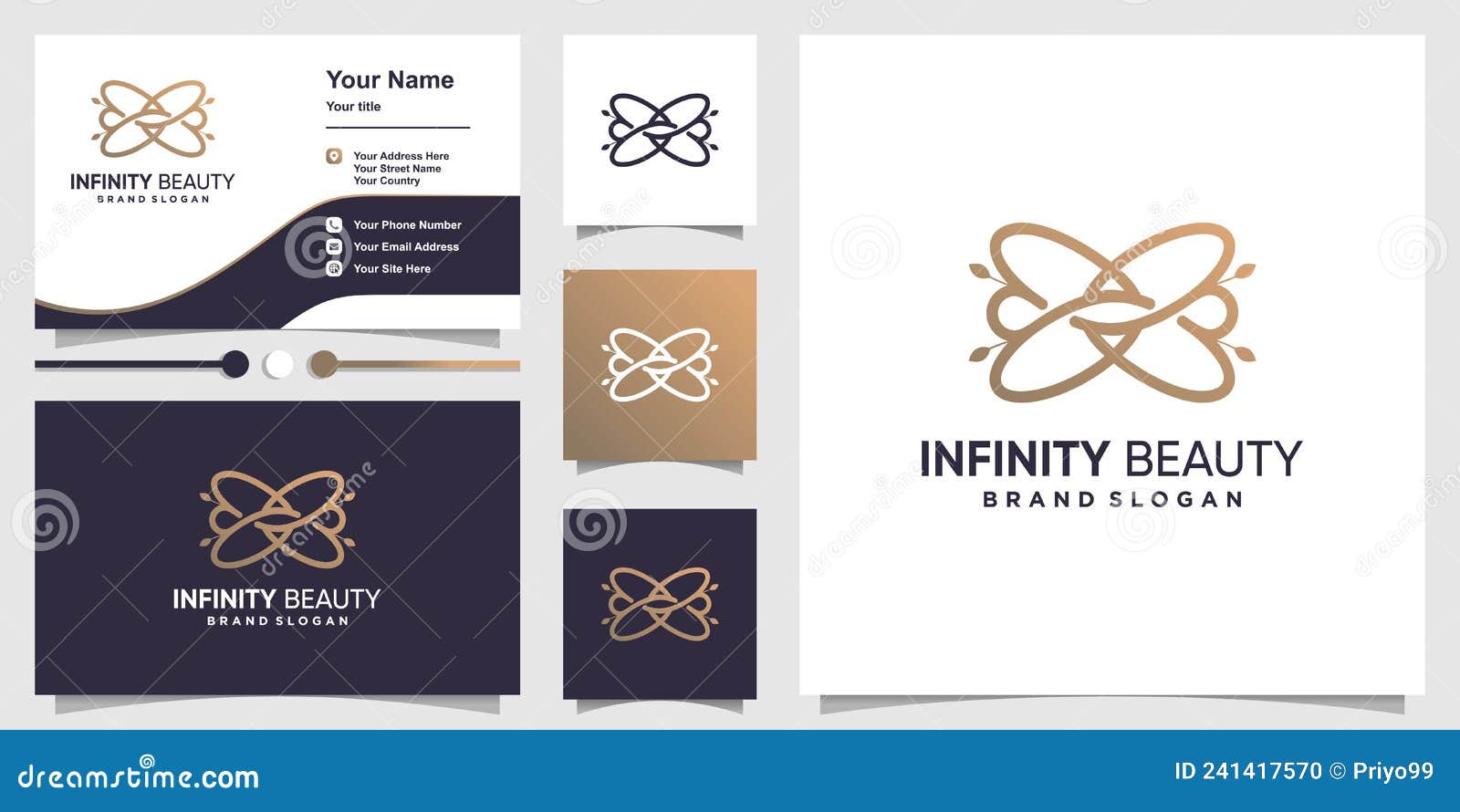 Infinity Beauty Logo Abstract with Creative Line Art Concept Premium ...
