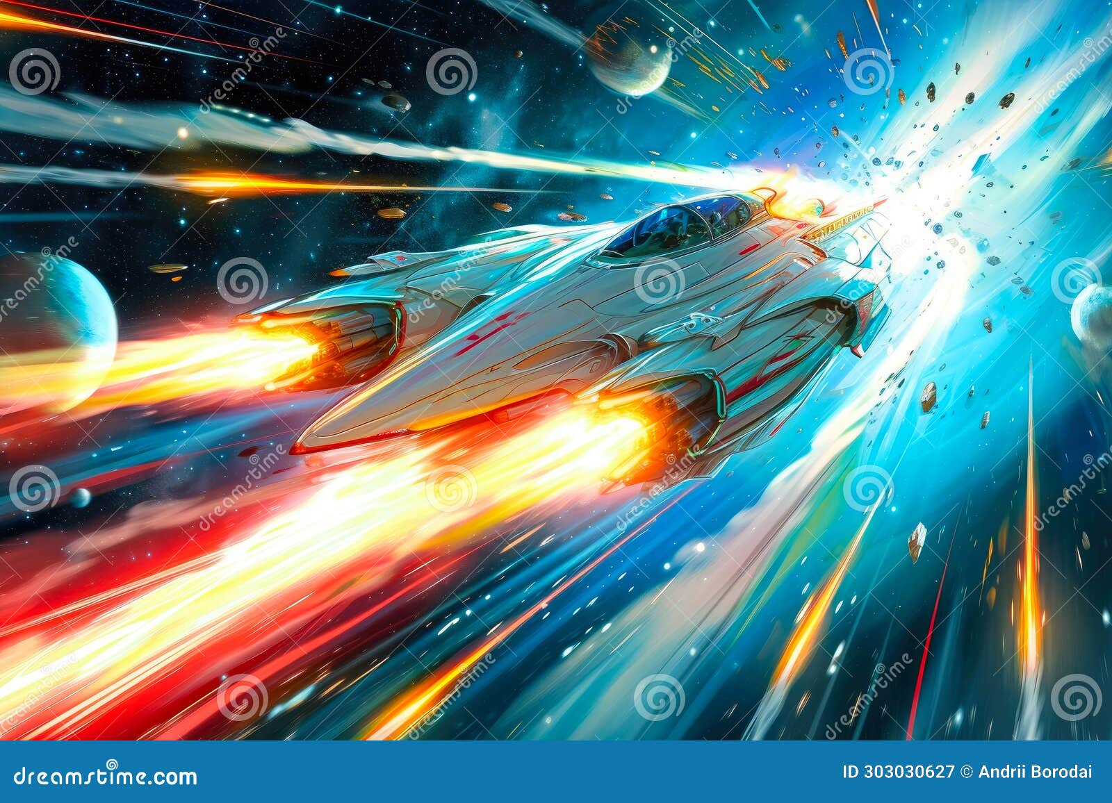 Infinity Blitz: Comic Cosmic Chase. Stock Illustration - Illustration ...