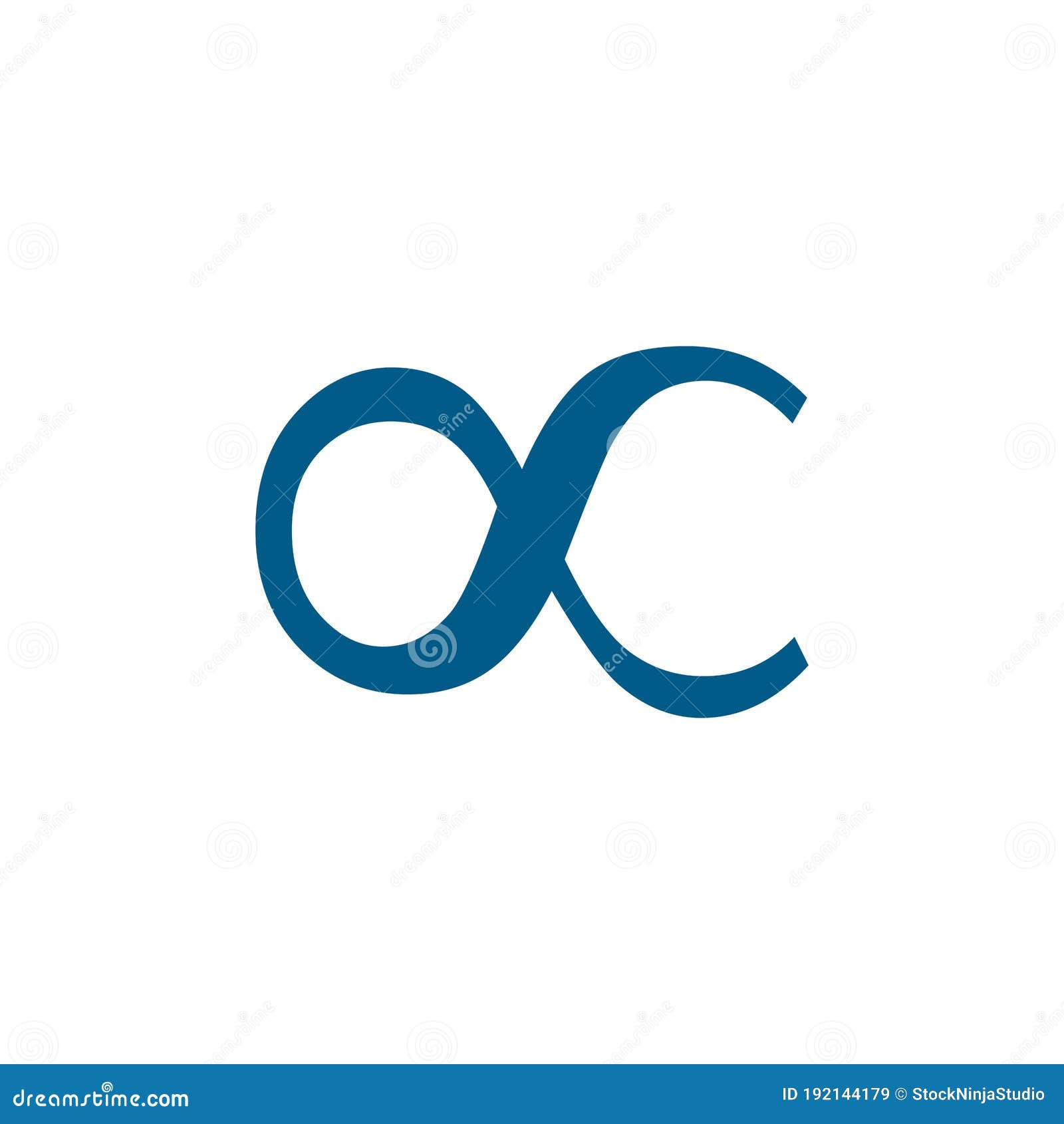 Infinity Blue Icon on White Background. Blue Flat Style Vector ...