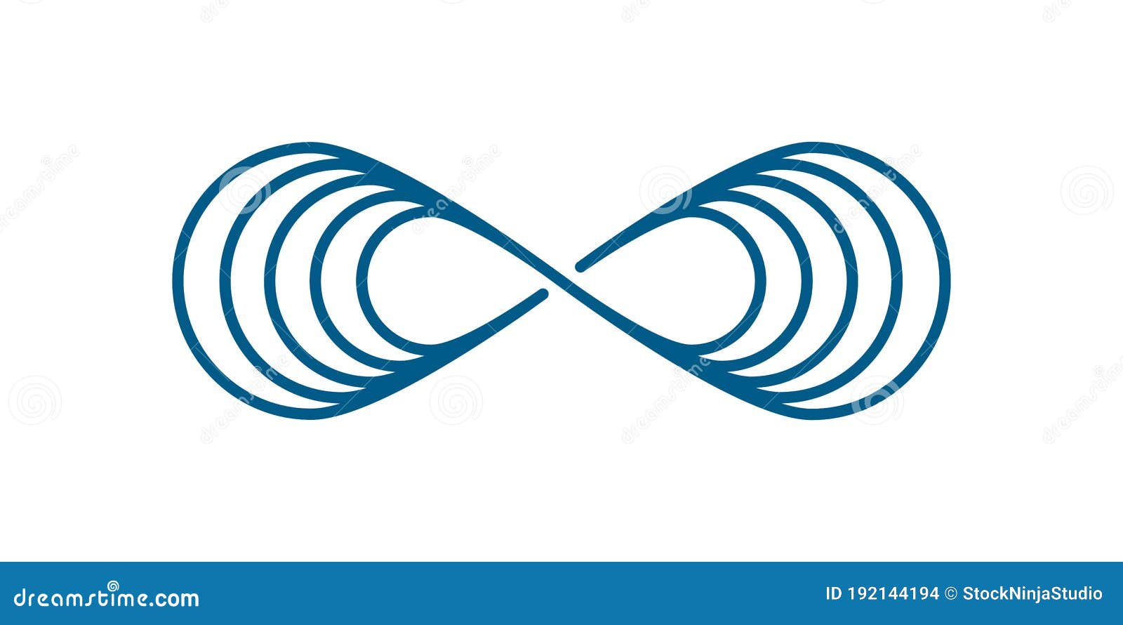 Infinity Blue Illustration on White Background. Blue Flat Style Vector ...