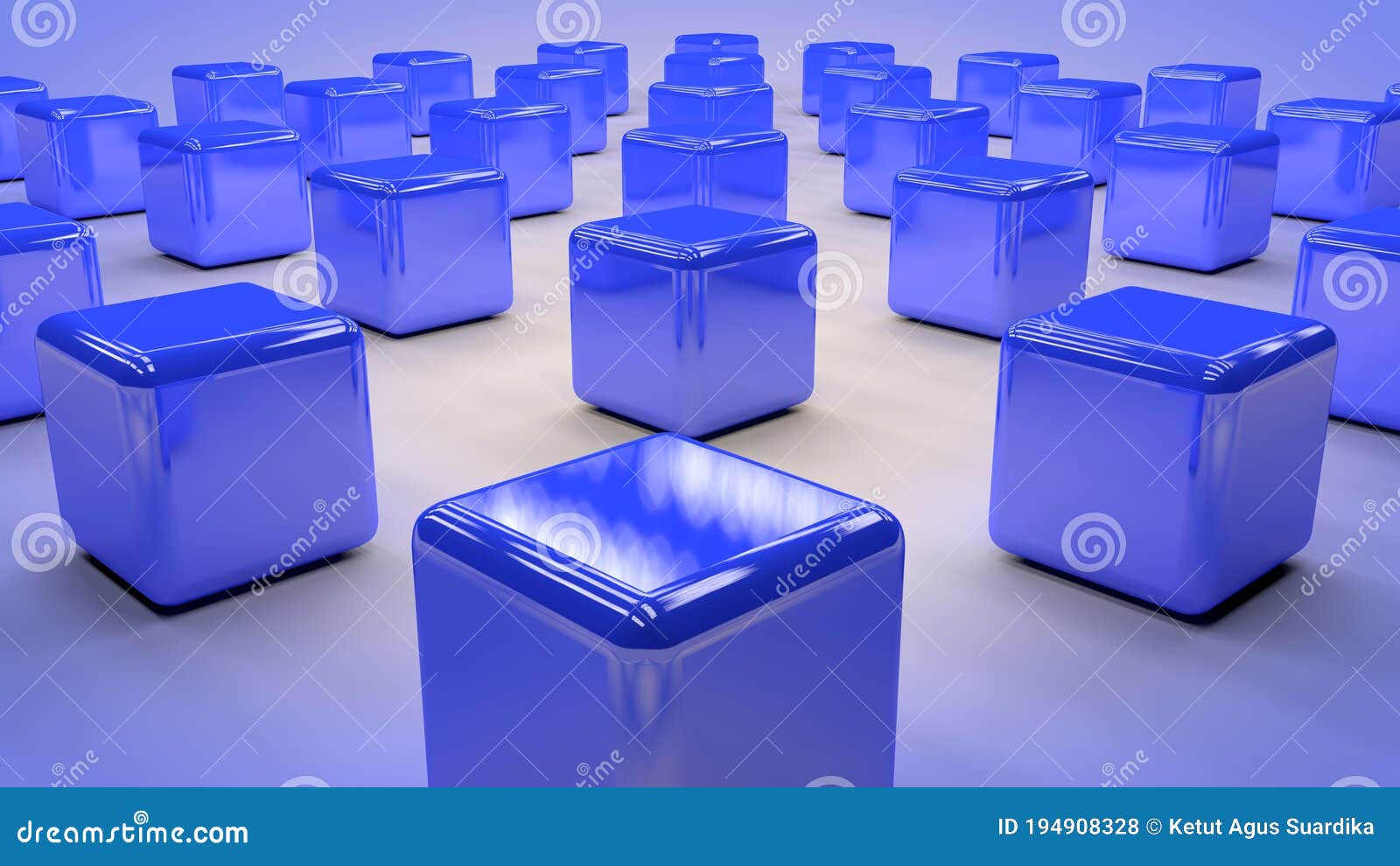 Infinity Blue Rounded Cubes with Shadow and Light Reflecting Stock ...