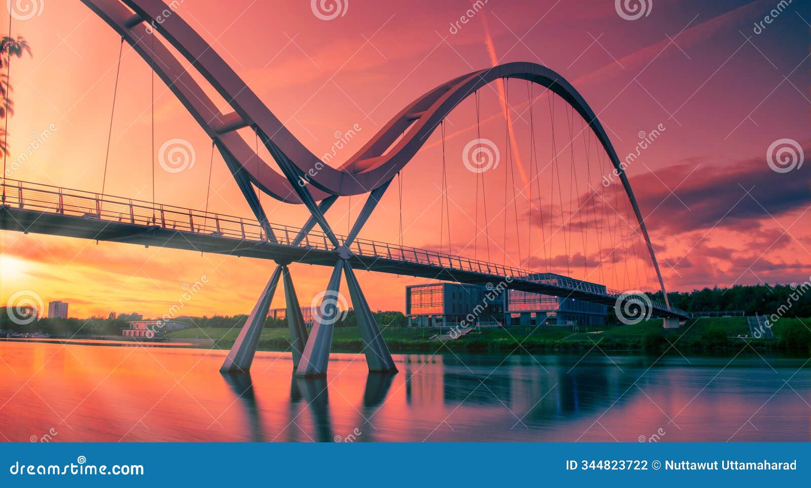 Infinity Bridge on Dramatic Sky at Sunset in Stockton-on-Tees, UK Stock ...