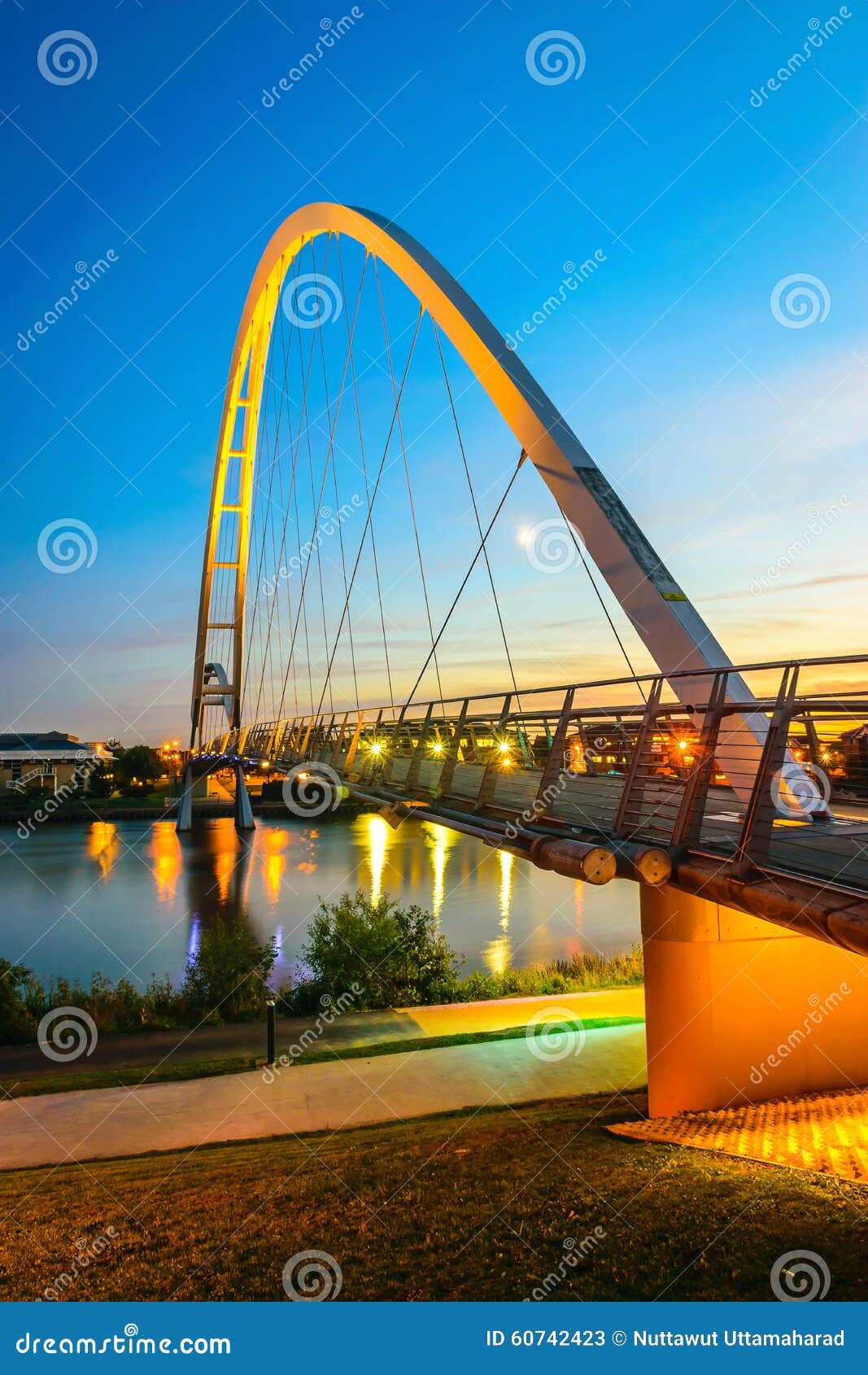 Infinity Bridge at Night in Stockton-on-Tees Editorial Stock Photo ...