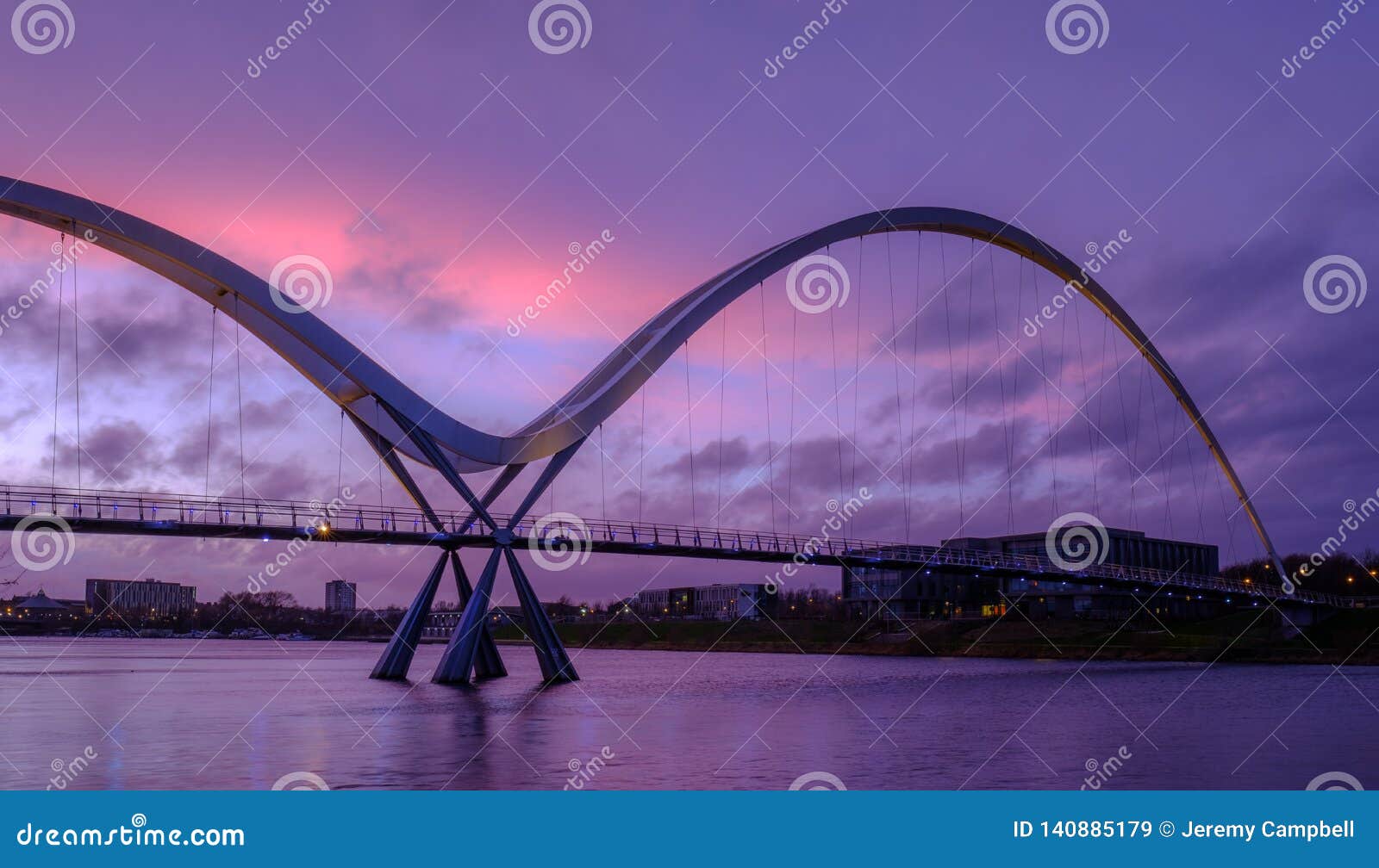 Infinity Bridge on the River Tees Stock Image - Image of buildings ...
