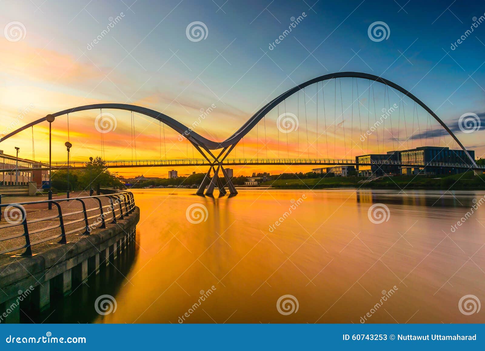 Infinity Bridge at Sunset in Stockton-on-Tees Editorial Stock Photo ...