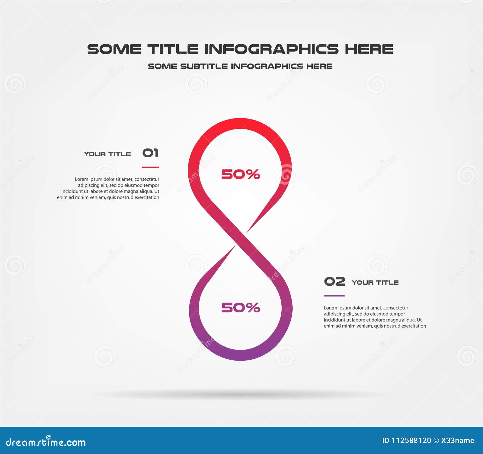 Infinity Chart of Percentage Infographics. Element of Graph, Diagram ...