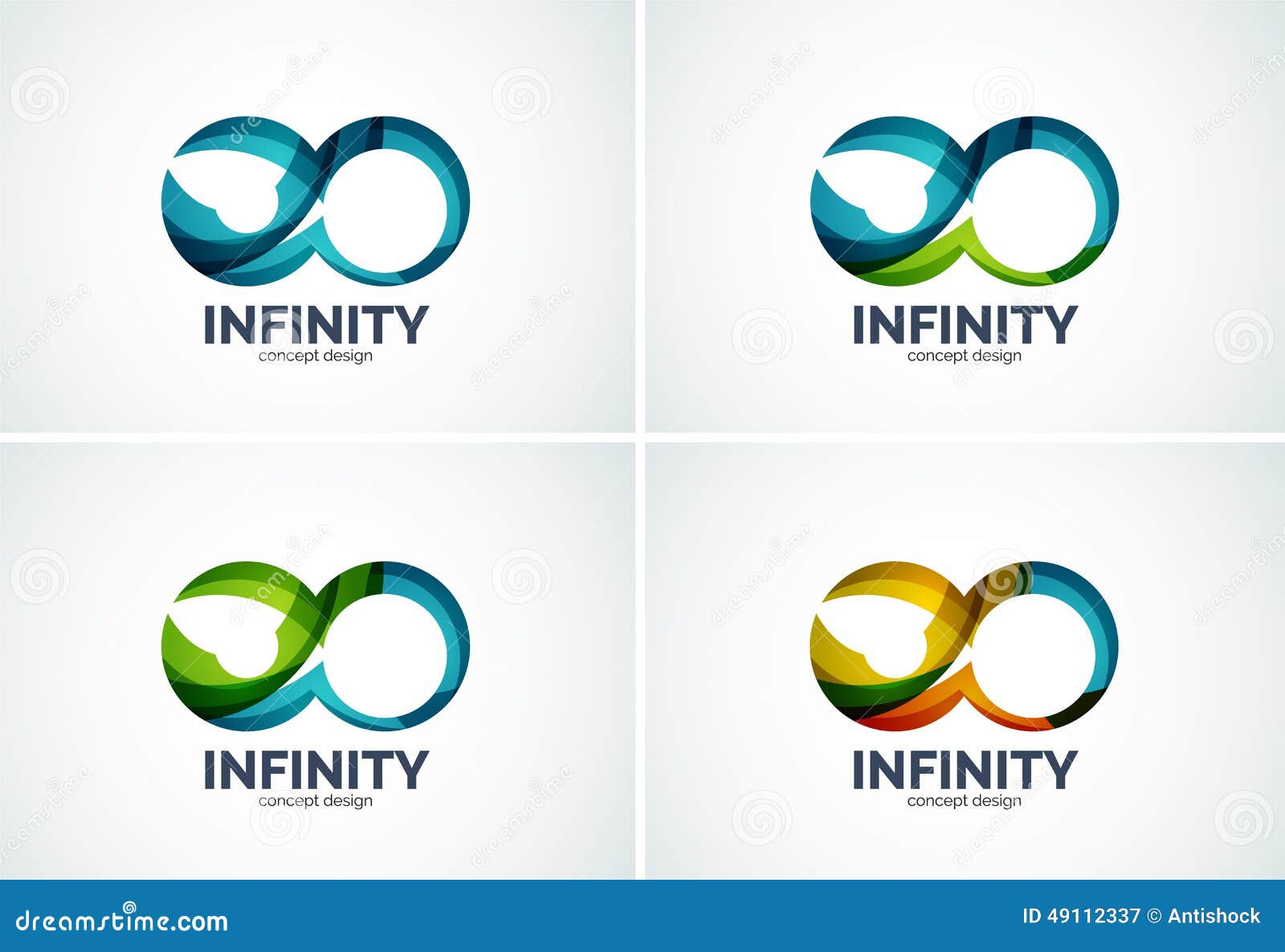 Infinity Company Logo Icon Set Stock Vector - Illustration of cycle ...