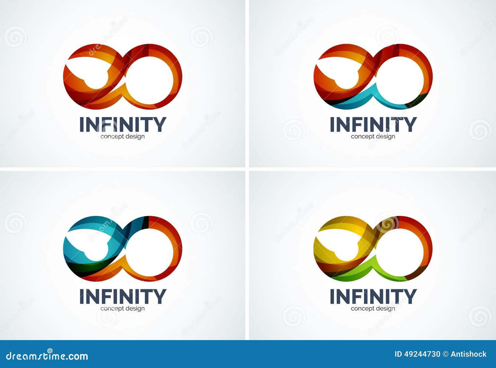 Infinity Company Logo Icon Set Cartoon Vector | CartoonDealer.com #49828833
