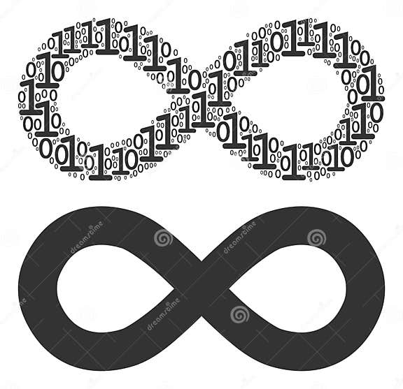 Infinity Mosaic of Binary Digits Stock Vector - Illustration of collage ...