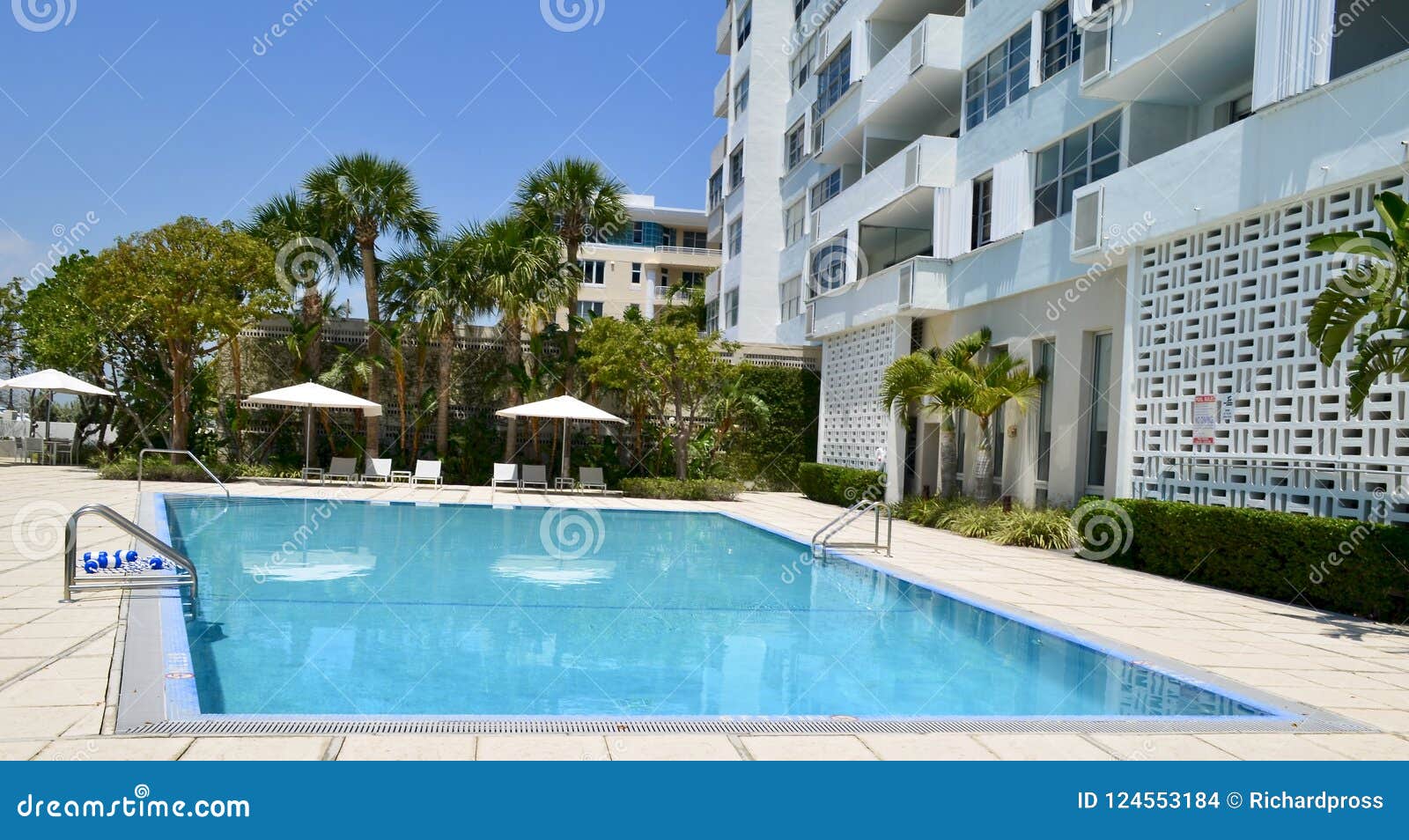 Infinity Condominium Swimming Pool in Miami Beach,Florida Stock Photo ...