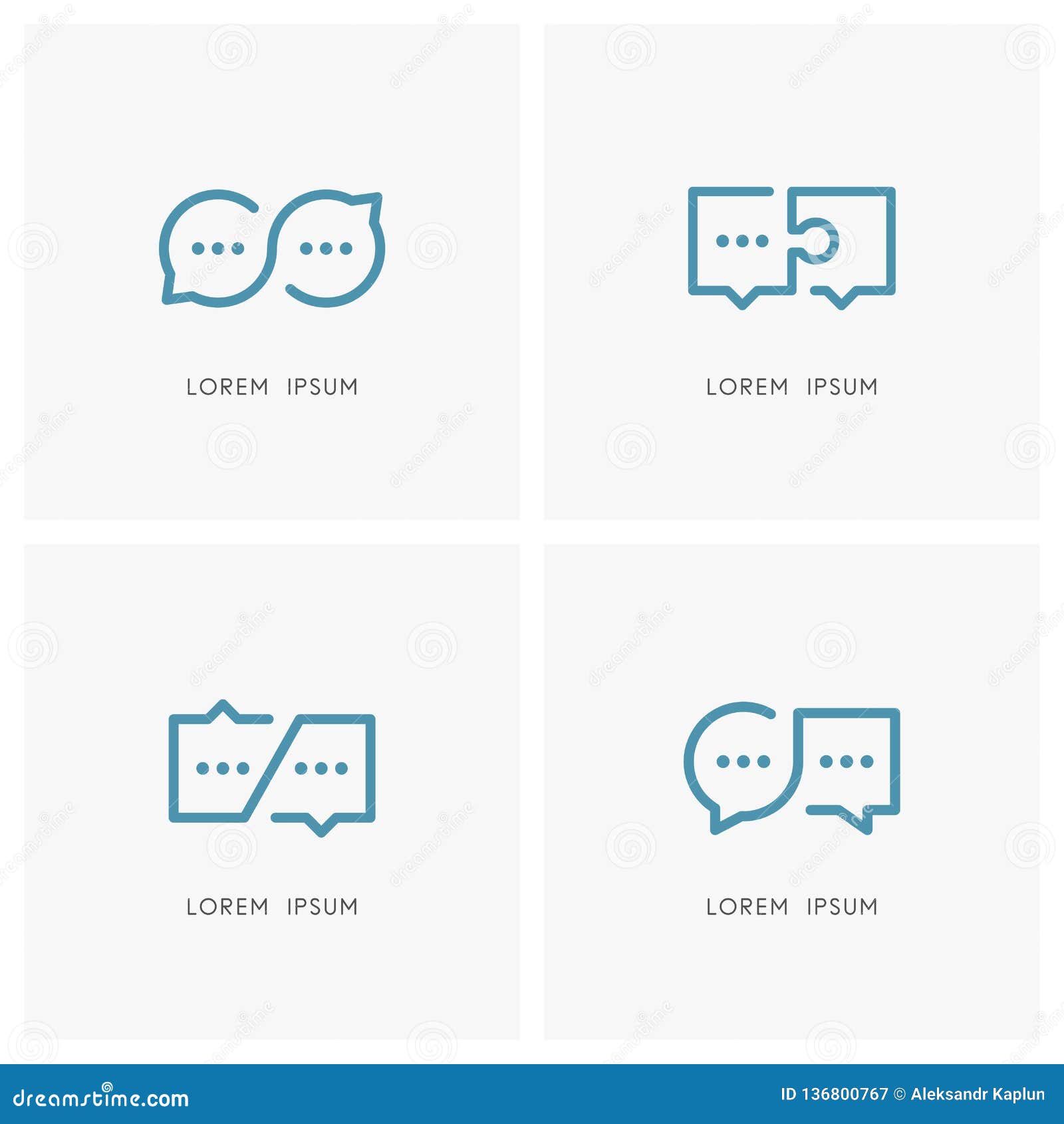 Infinity Conversation and Productive Dialogue Logo Set Stock Vector ...