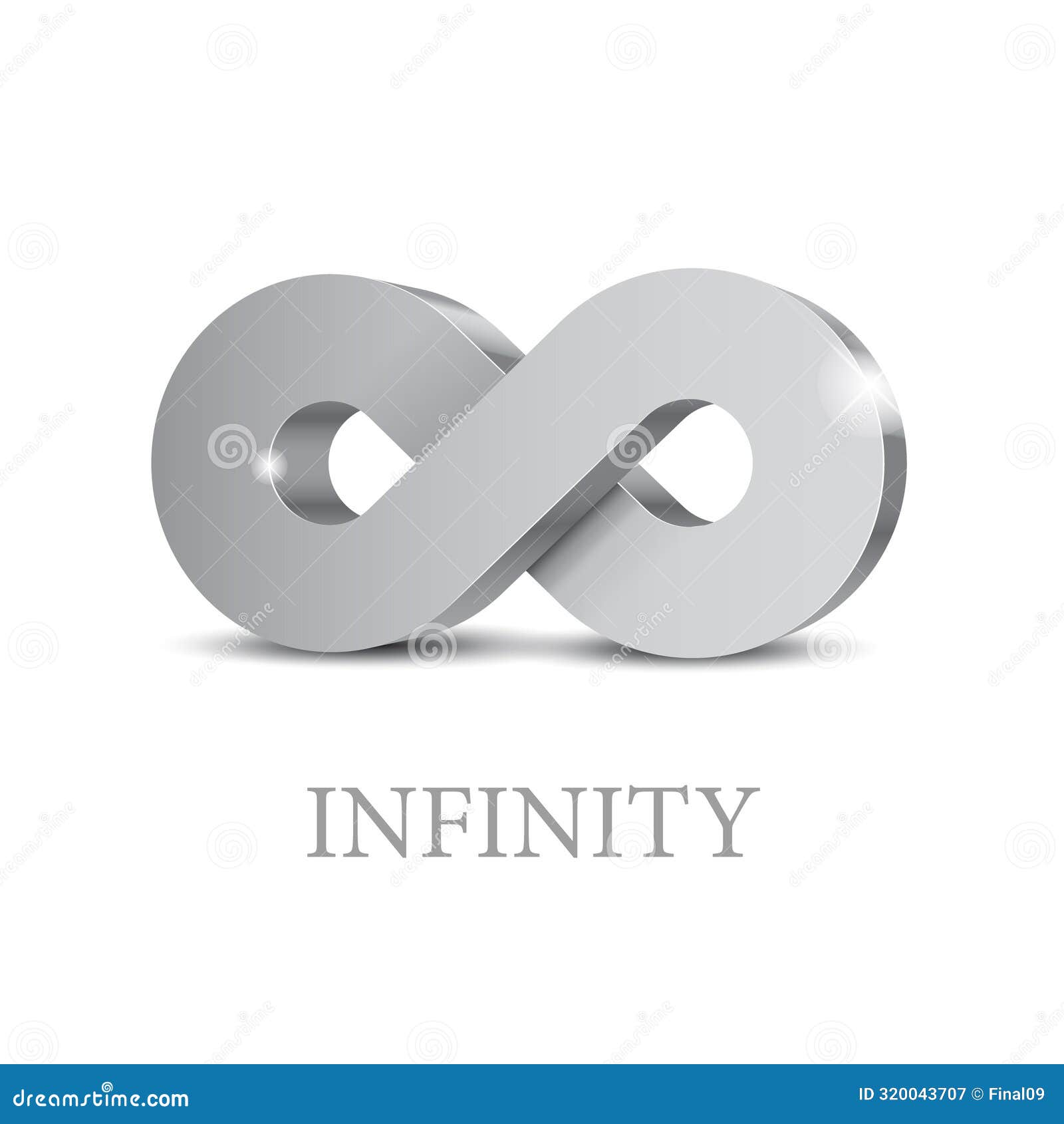 Infinity 3d silver Symbol. stock illustration. Illustration of loop ...