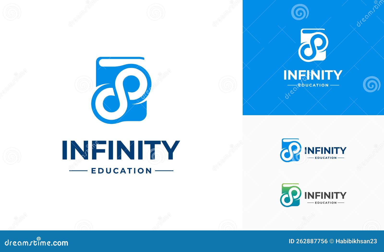 Infinity Education Logo Designs Concept Vector, Loop and Book Education ...