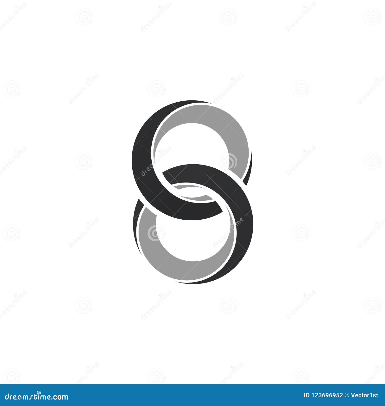 Infinity Eight Number Art Sign Stock Vector - Illustration of silver ...