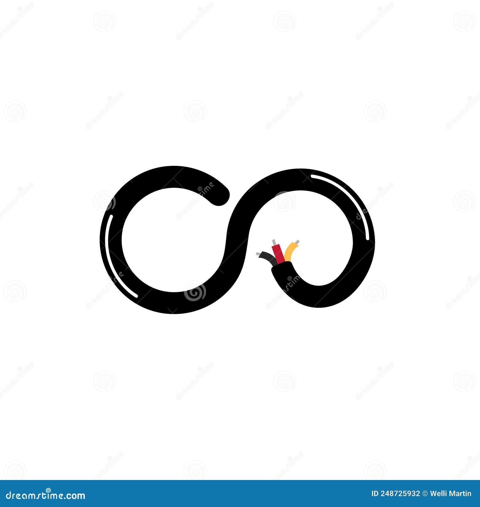 Infinity with Electric Concept (power Cable) Stock Vector ...