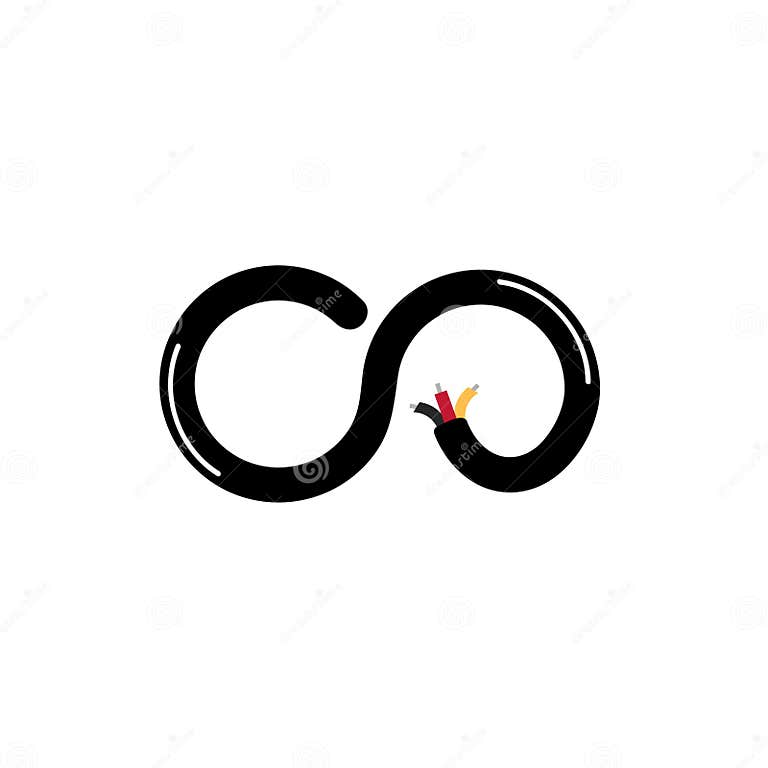 Infinity with Electric Concept (power Cable) Stock Vector ...