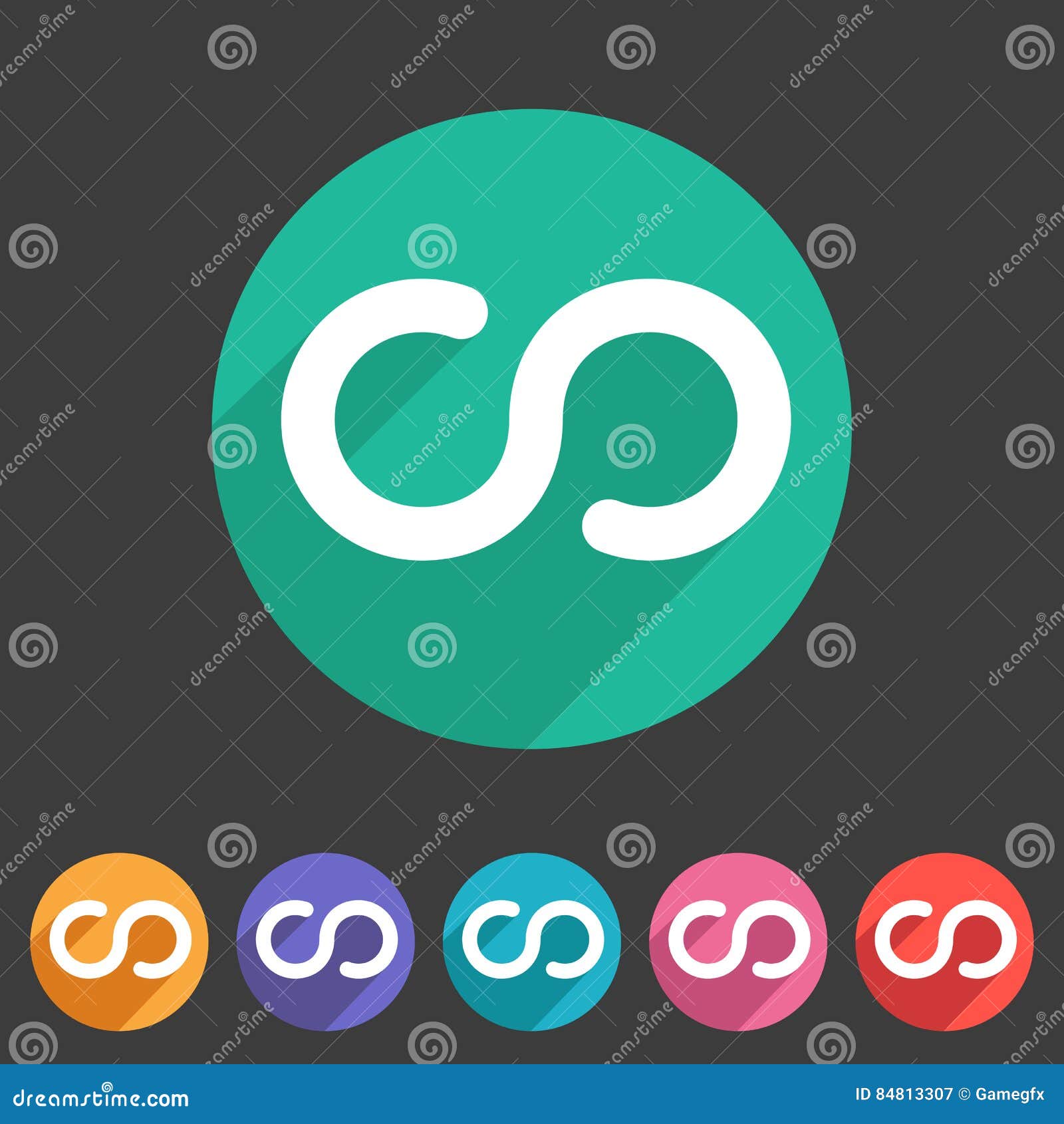 Infinity Eternity Symbol Sign Variations Set. Logo Template. Flat Line ...