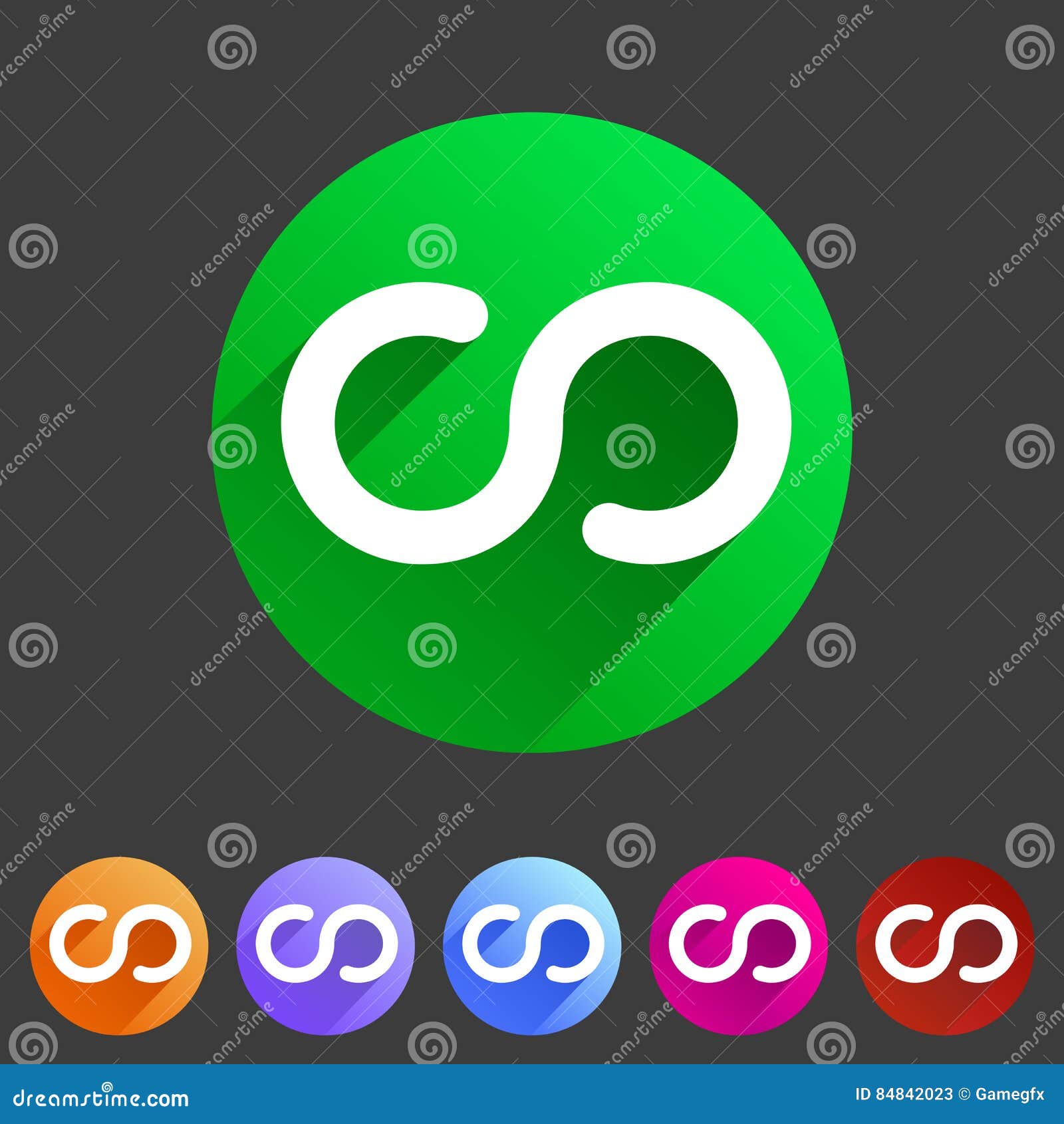 Infinity Eternity Symbol Sign Variations Set. Logo Template. Flat Line ...