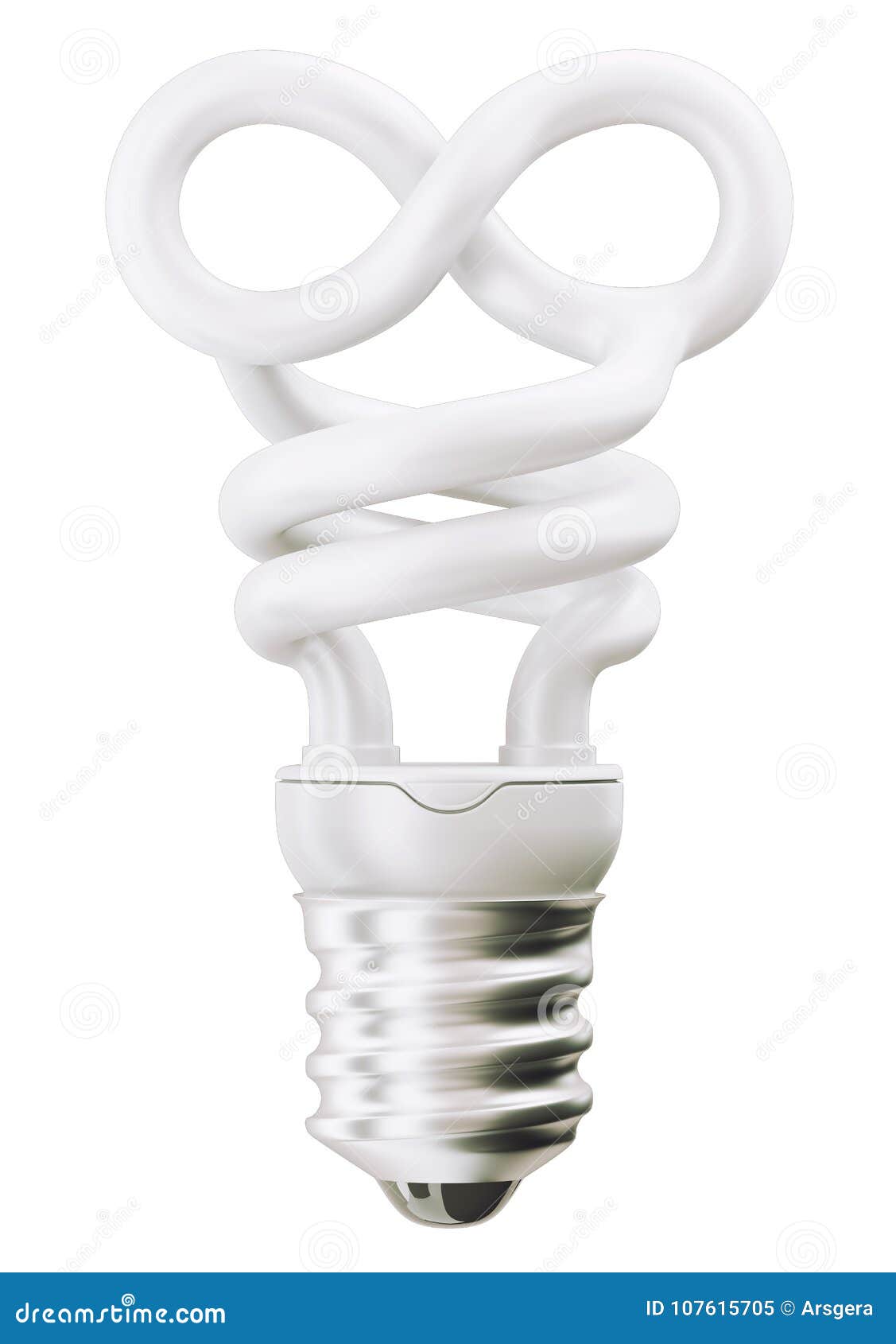 Infinity or Eternity Symbol Light Bulb Over White Stock Illustration ...