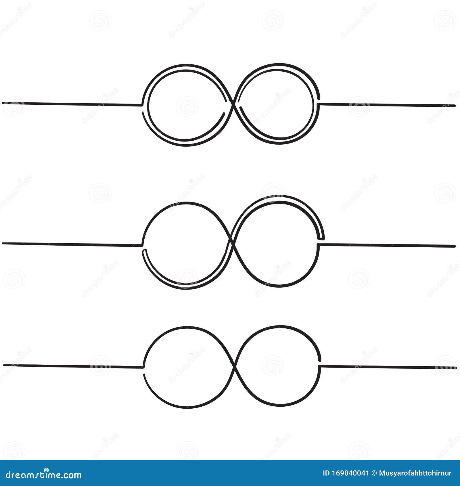 Infinity Eternity Symbol in Variations Set Design with Hand Drawn ...