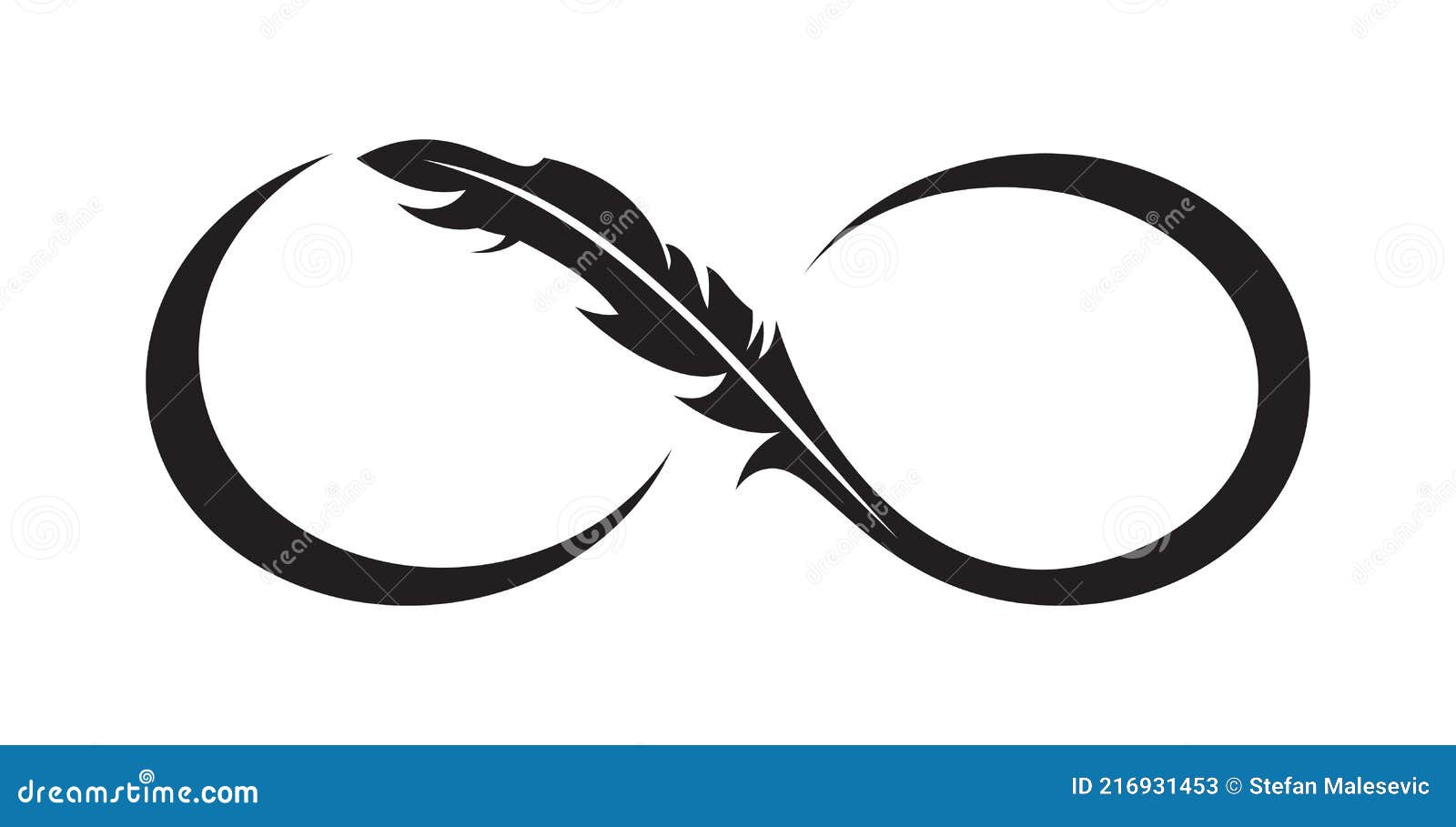 Infinity feather symbol stock vector. Illustration of space - 216931453