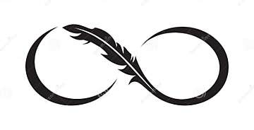 Infinity feather symbol stock vector. Illustration of space - 216931453
