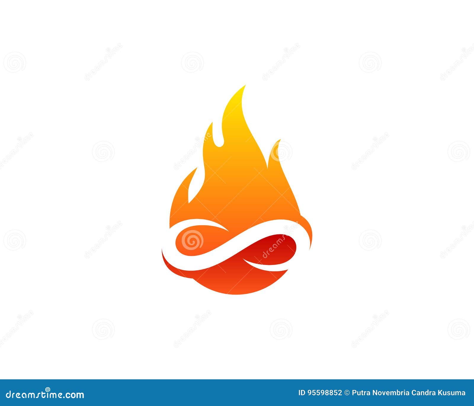 Infinity Fire Flame Icon Logo Design Element Stock Vector ...