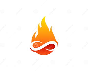 Infinity Fire Flame Icon Logo Design Element Stock Vector ...