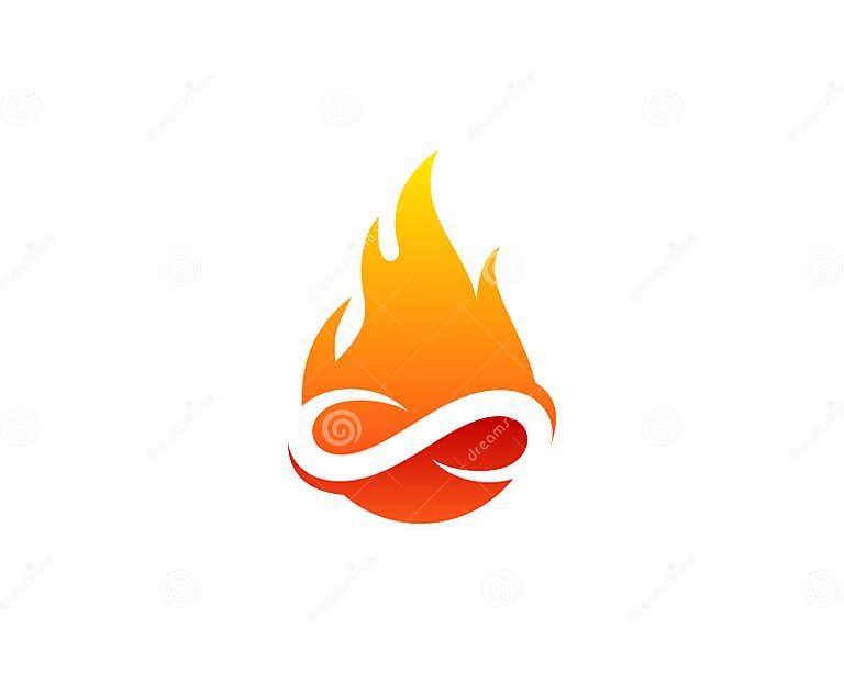 Infinity Fire Flame Icon Logo Design Element Stock Vector ...