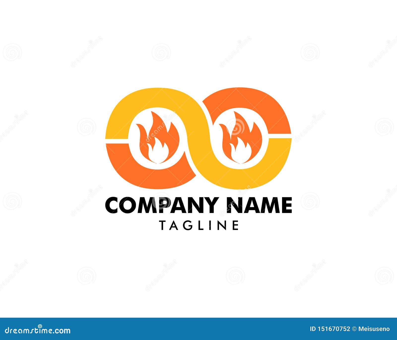 Infinity Fire Flame Logo Template Stock Vector - Illustration of ...
