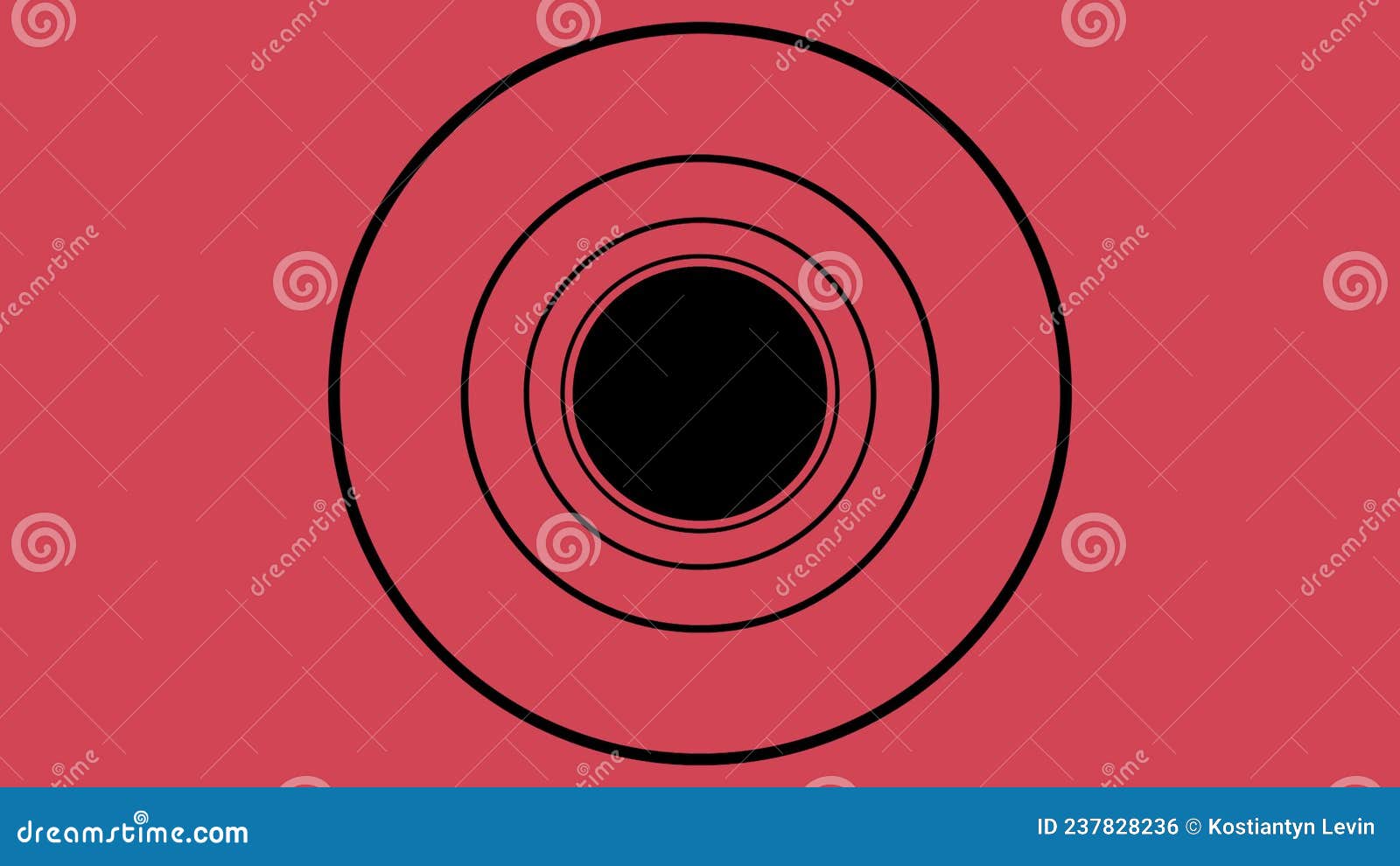 Infinity Flight through Black Circle Ring Tunnel. Seamless Geometric ...