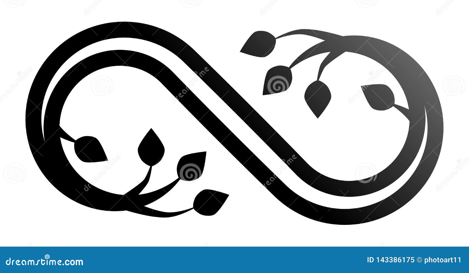 Infinity Flourish Symbol Icon - Black Gradient Outline, Isolated ...