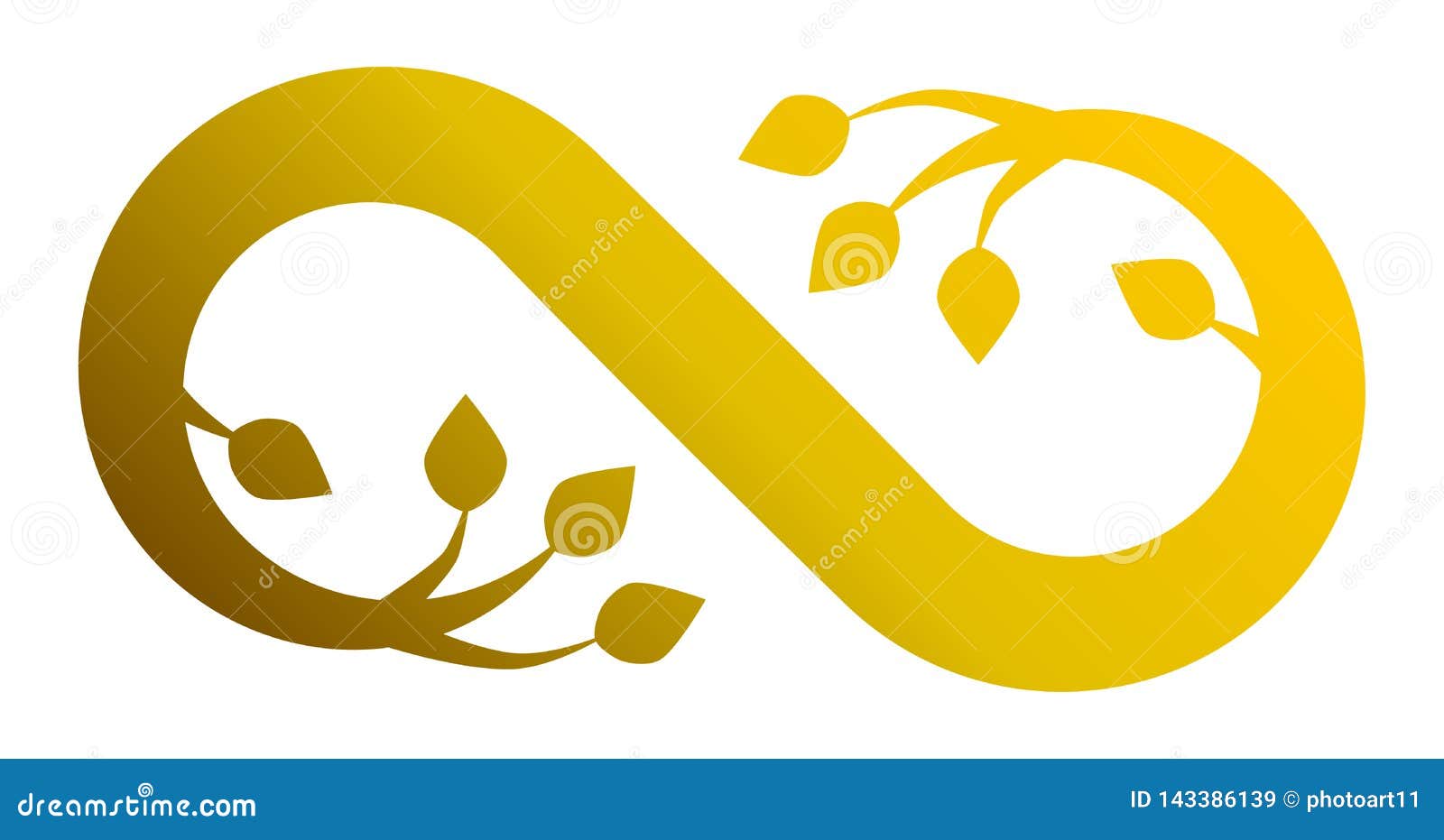 Infinity Flourish Symbol Icon - Golden Gradient, Isolated - Vector ...