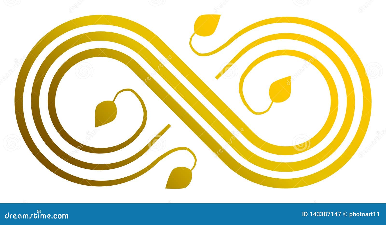 Infinity Flourish Symbol Icon - Golden Gradient, Isolated - Vector ...