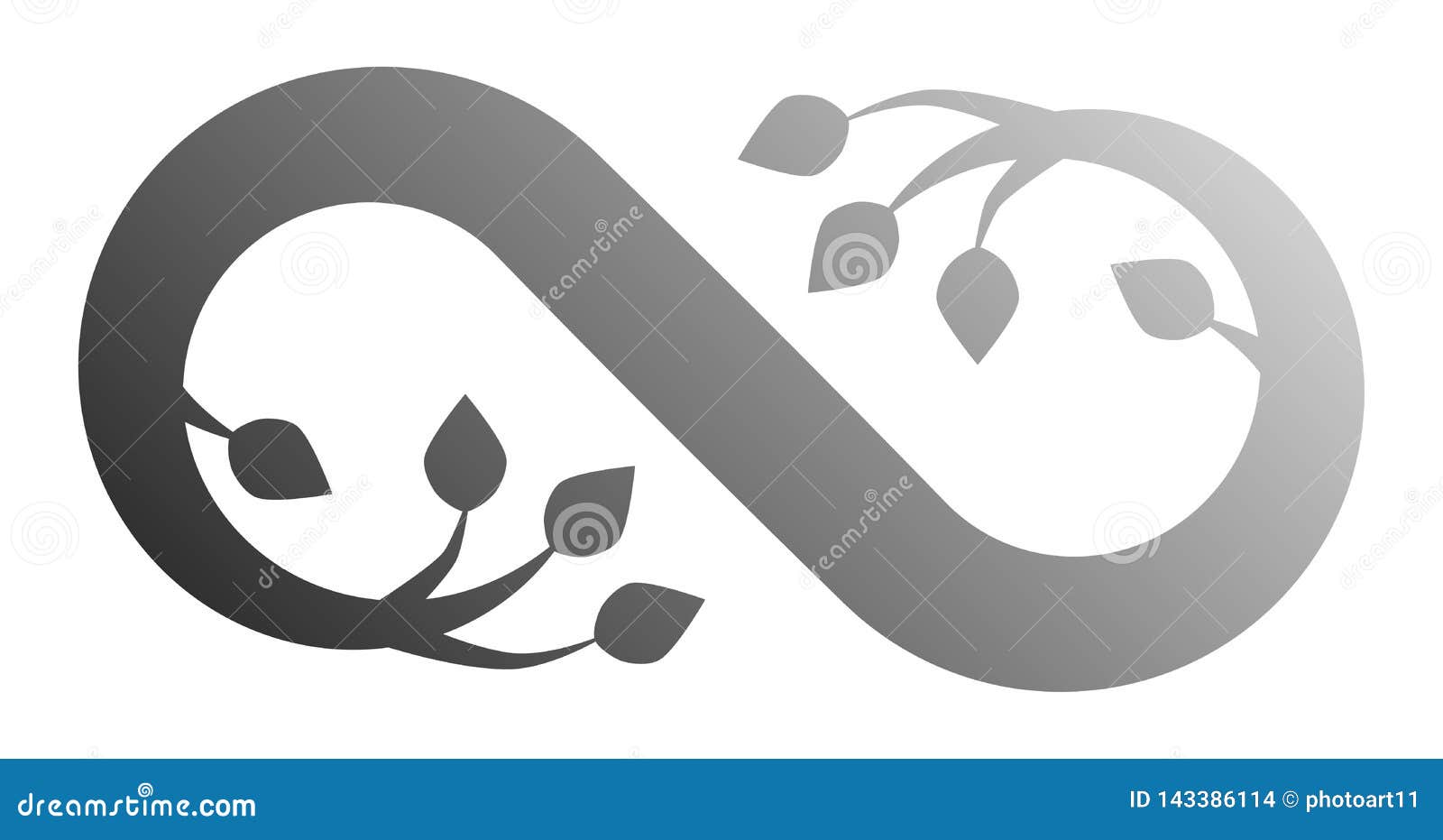 Infinity Flourish Symbol Icon - Gray Gradient, Isolated - Vector Stock ...