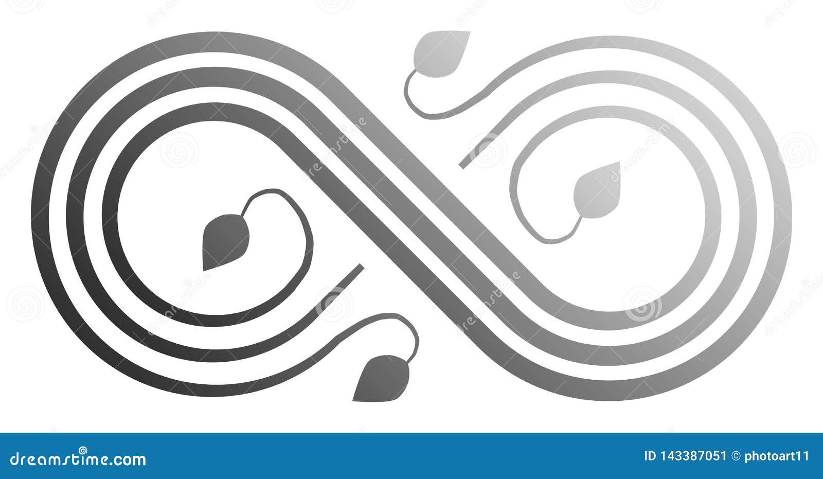 Infinity Flourish Symbol Icon - Gray Gradient, Isolated - Vector Stock ...