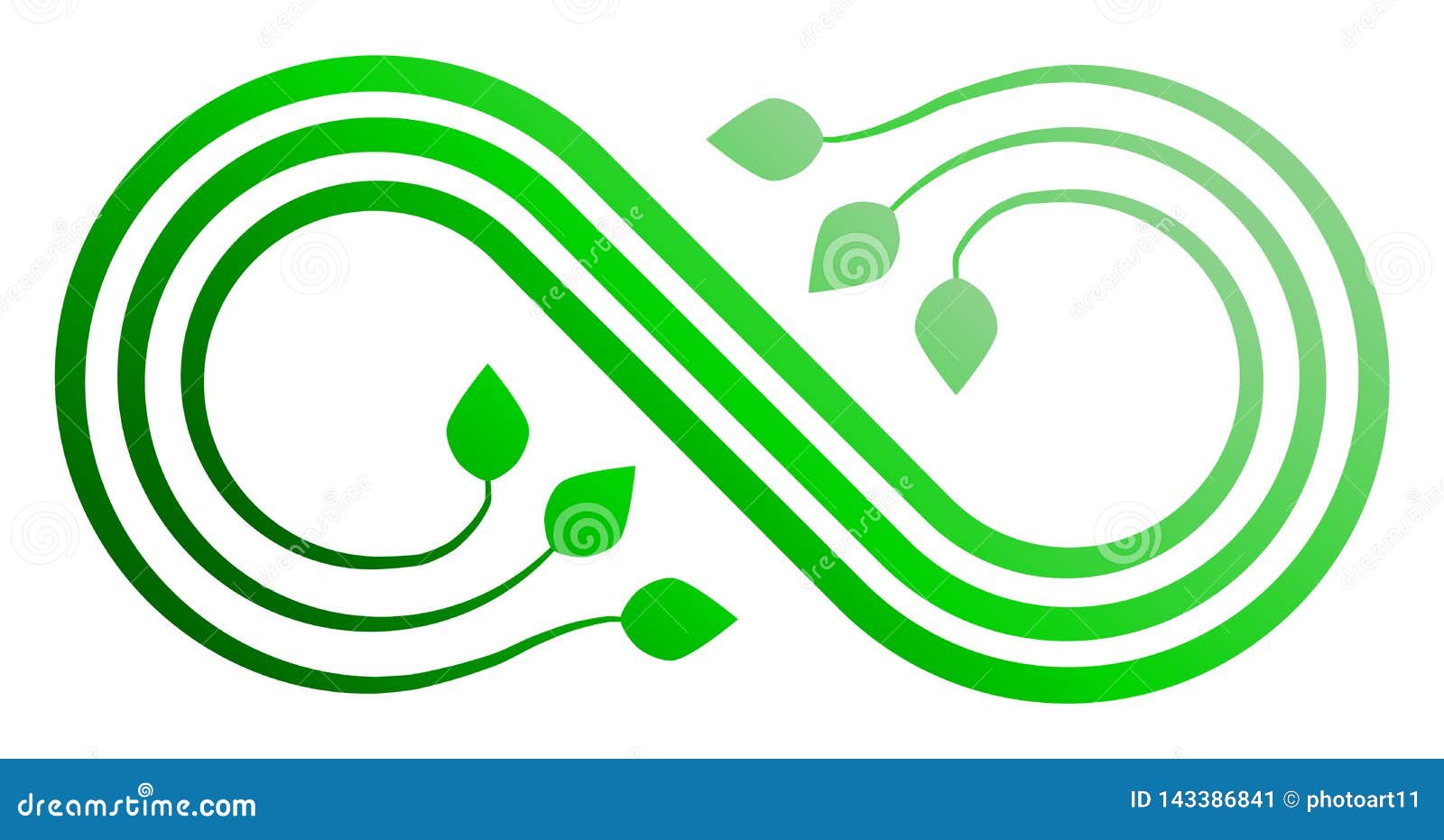 Infinity Flourish Symbol Icon - Green Gradient, Isolated - Vector Stock ...