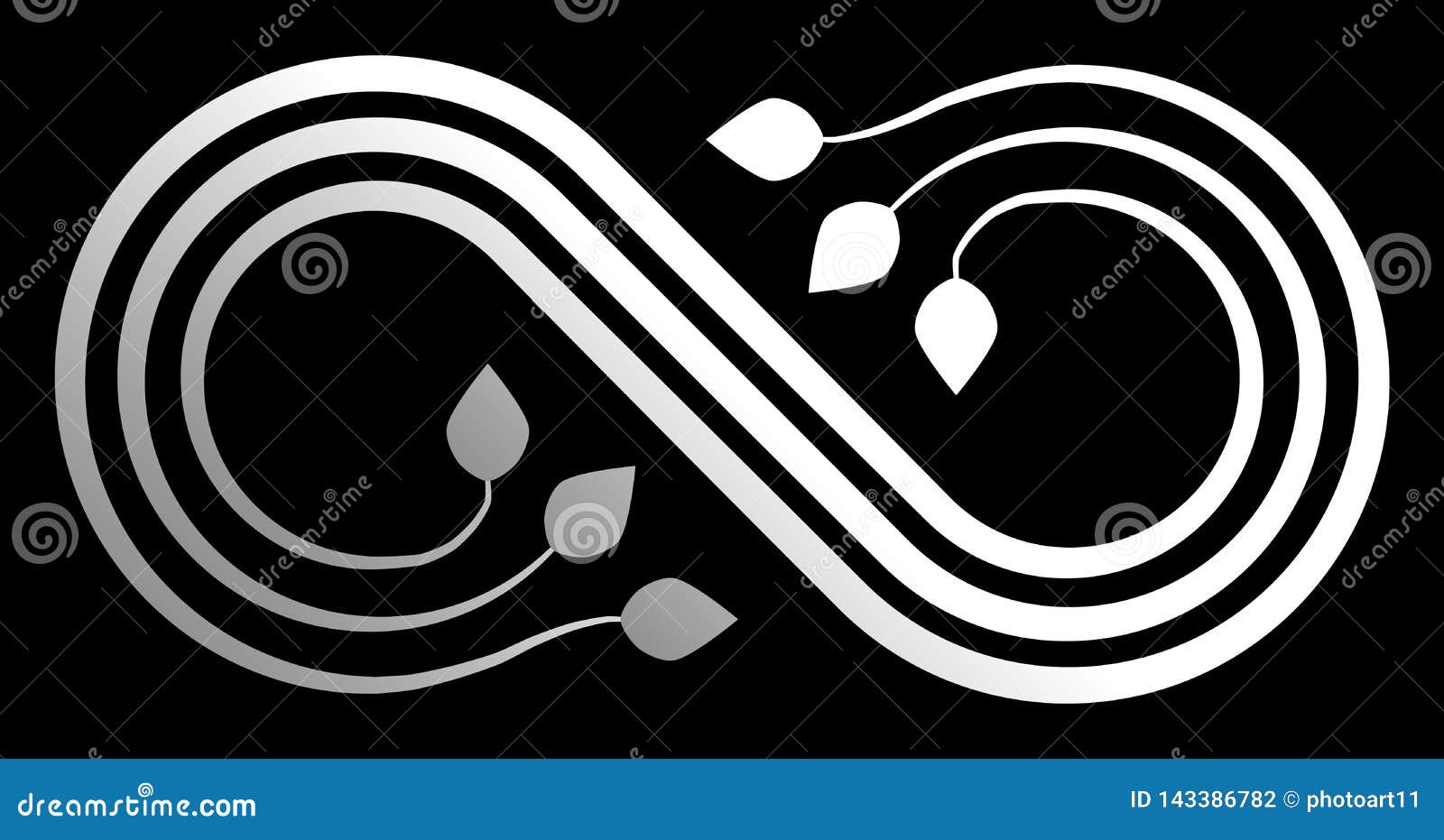 Infinity Flourish Symbol Icon - White Gradient, Isolated - Vector Stock ...