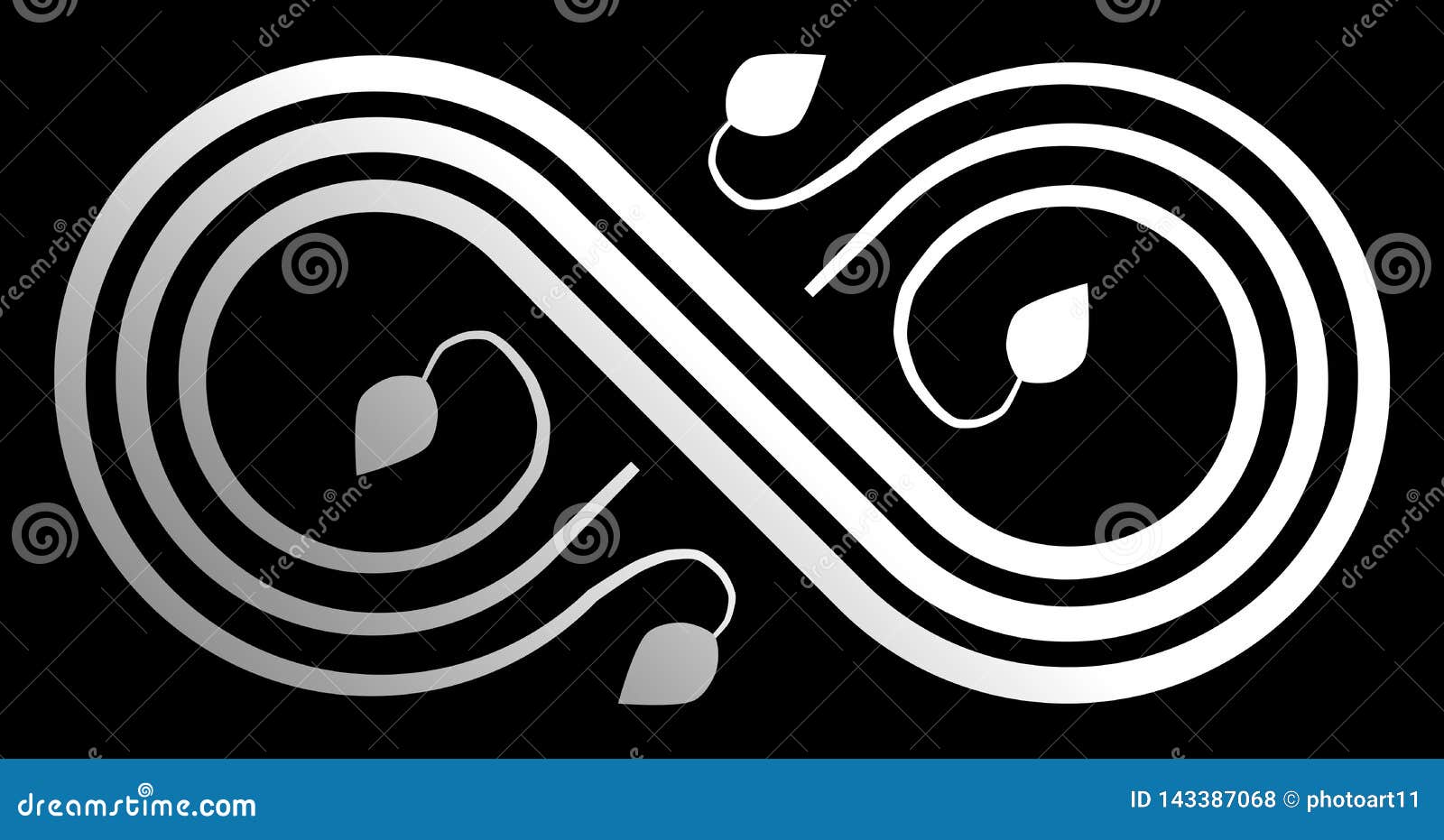 Infinity Flourish Symbol Icon - White Gradient, Isolated - Vector Stock ...