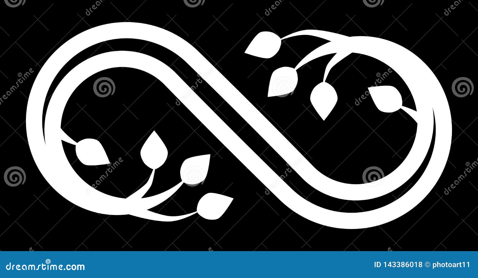 Infinity Flourish Symbol Icon - White Outline, Isolated - Vector Stock ...