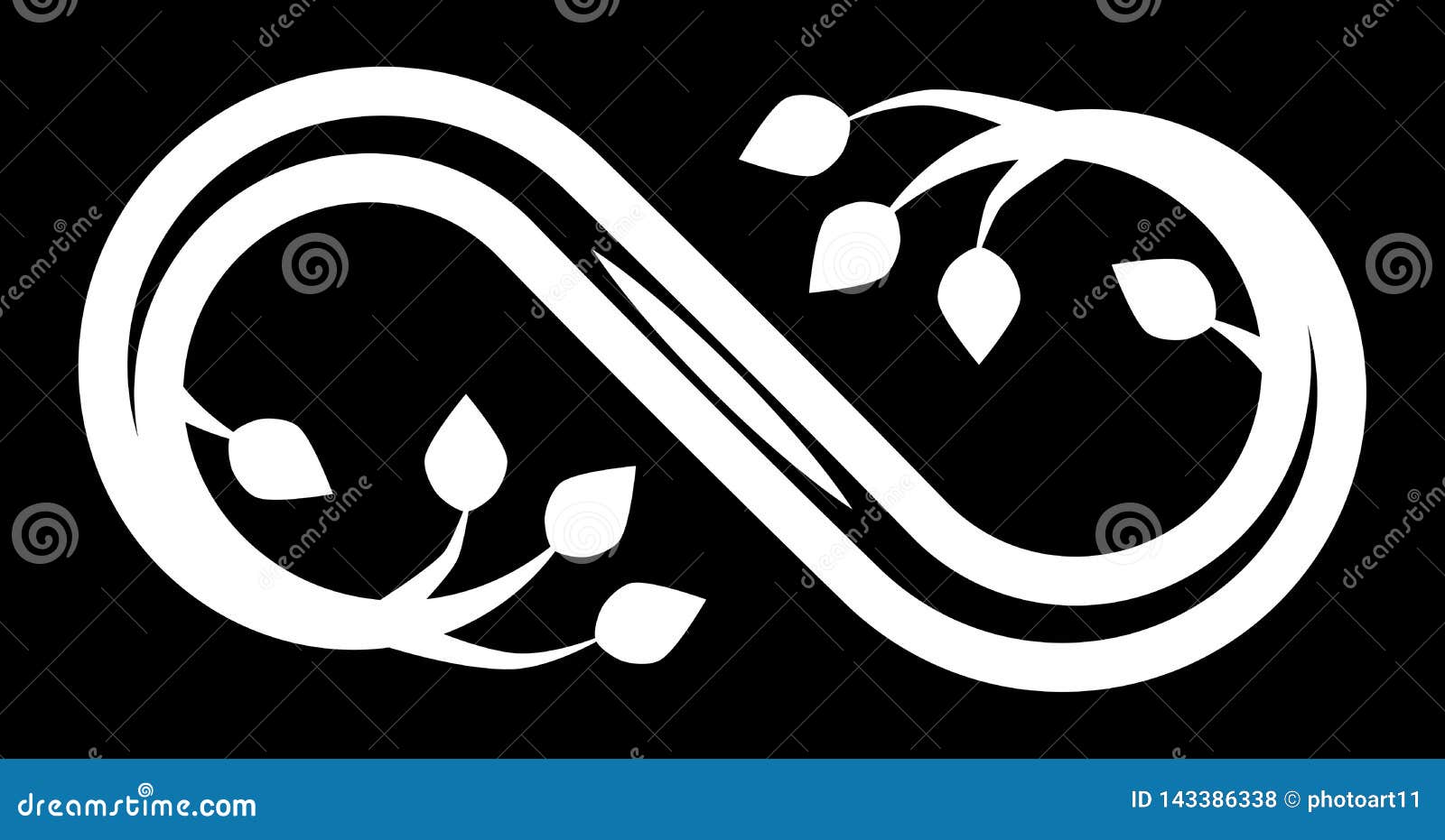 Infinity Flourish Symbol Icon - White Outline, Isolated - Vector Stock ...
