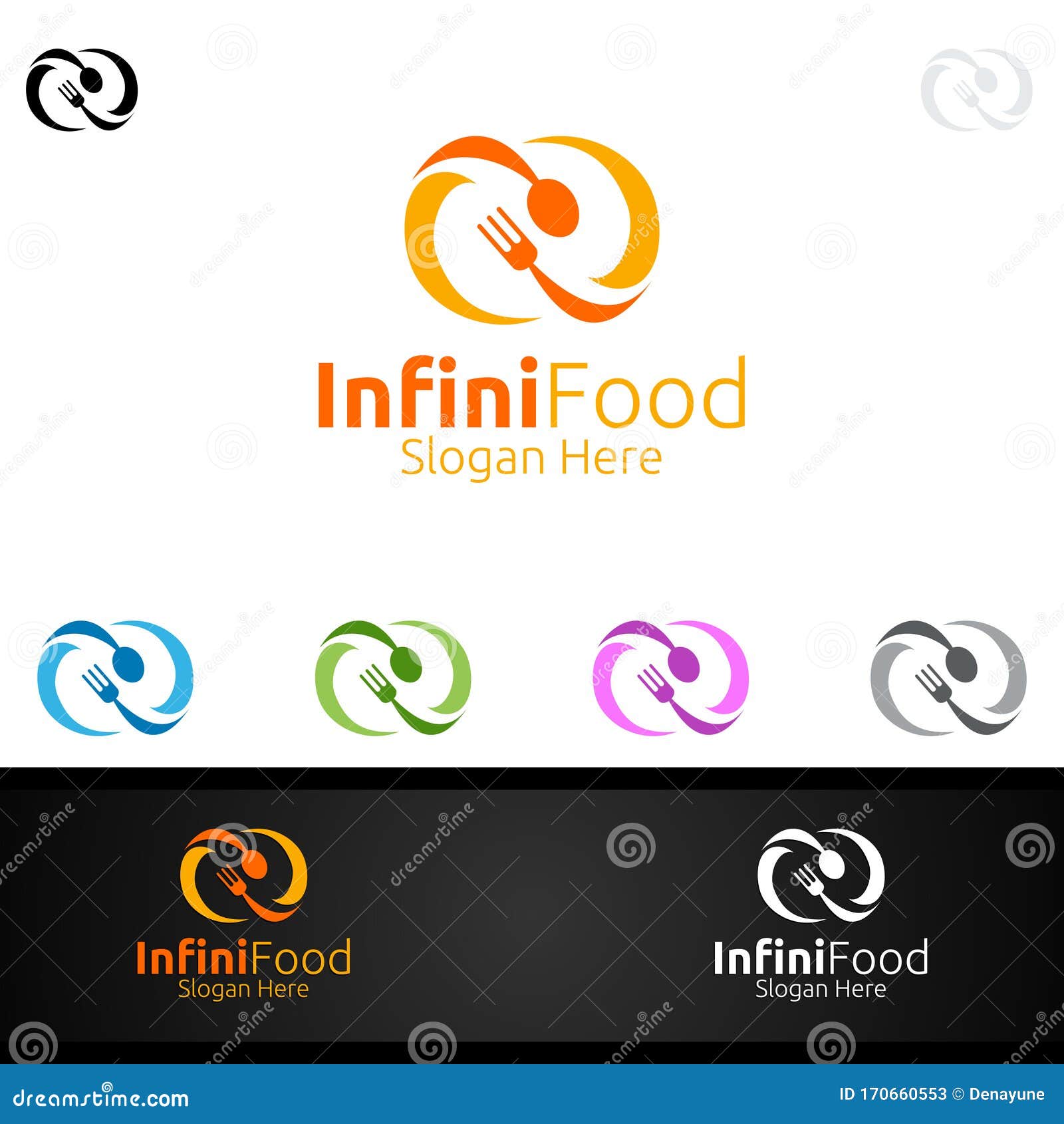 Infinity Food Logo Icon Design Vector Illustration | CartoonDealer.com ...