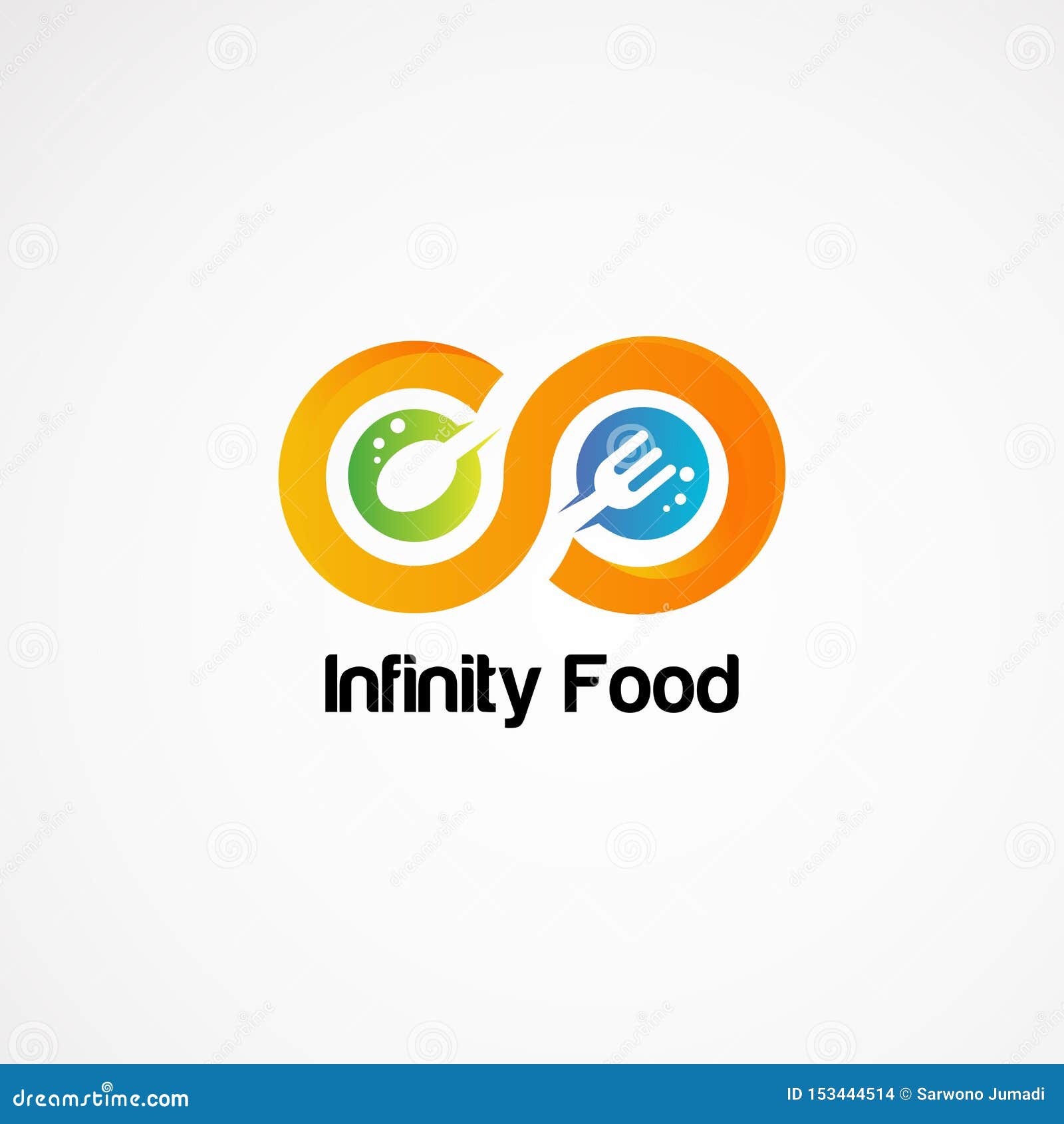 Infinity Food with Spoon and Fork Logo Designs Concept Stock Vector ...