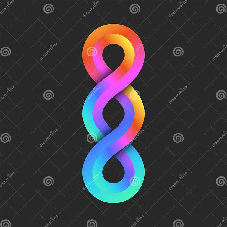 Infinity Form Logo 3d Three Loops Geometric Vertical Chain Shape, Vivid ...