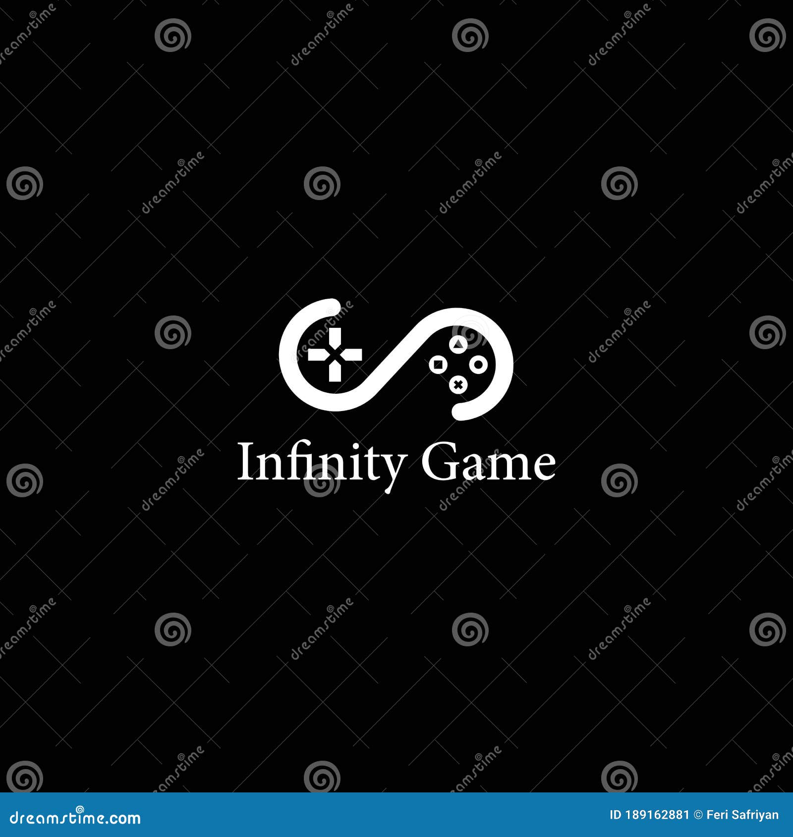 Infinity Games logo stock illustration. Illustration of graphic - 189162881