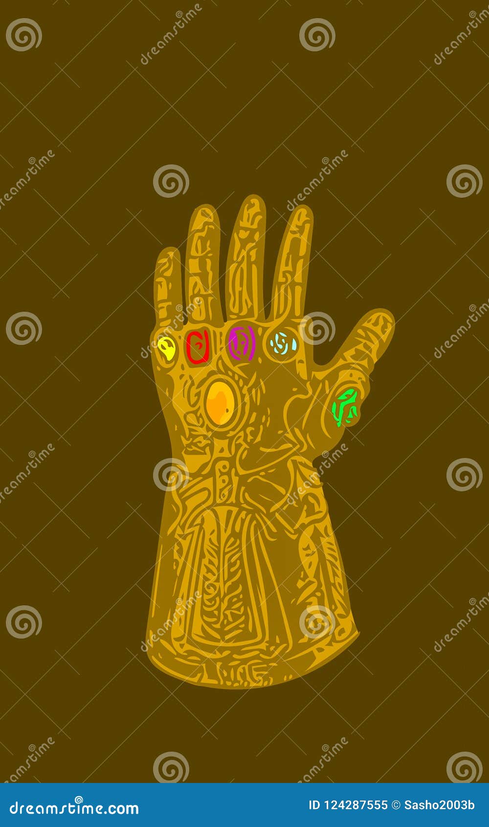 Infinity gauntlet stock illustration. Illustration of adobe - 124287555