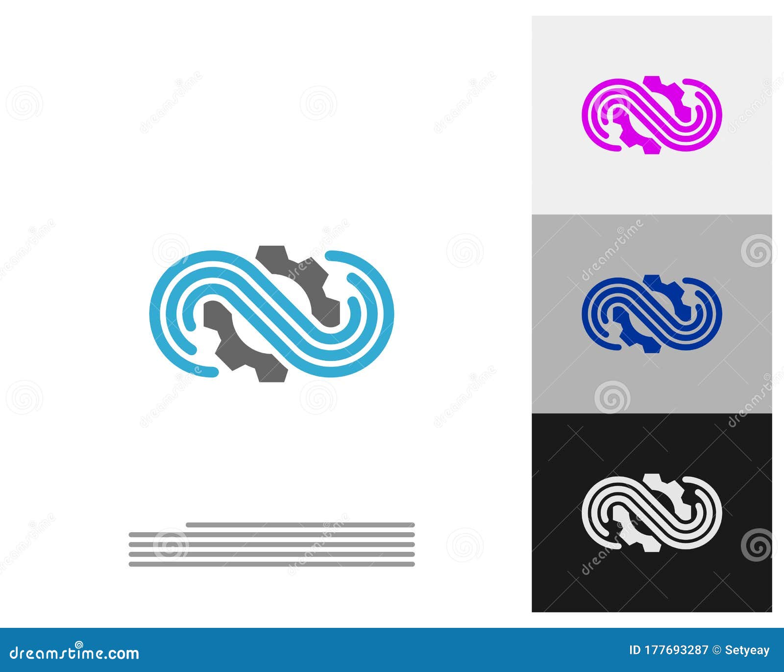 Infinity Gear Logo Vector Template, Creative Infinity Logo Design ...