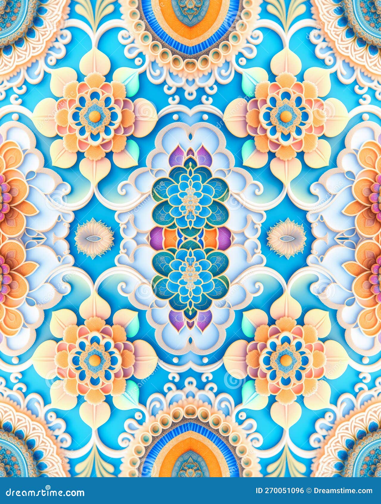 Infinity Geometric Pattern of Flowers Rosette Design for Mirror Pattern ...